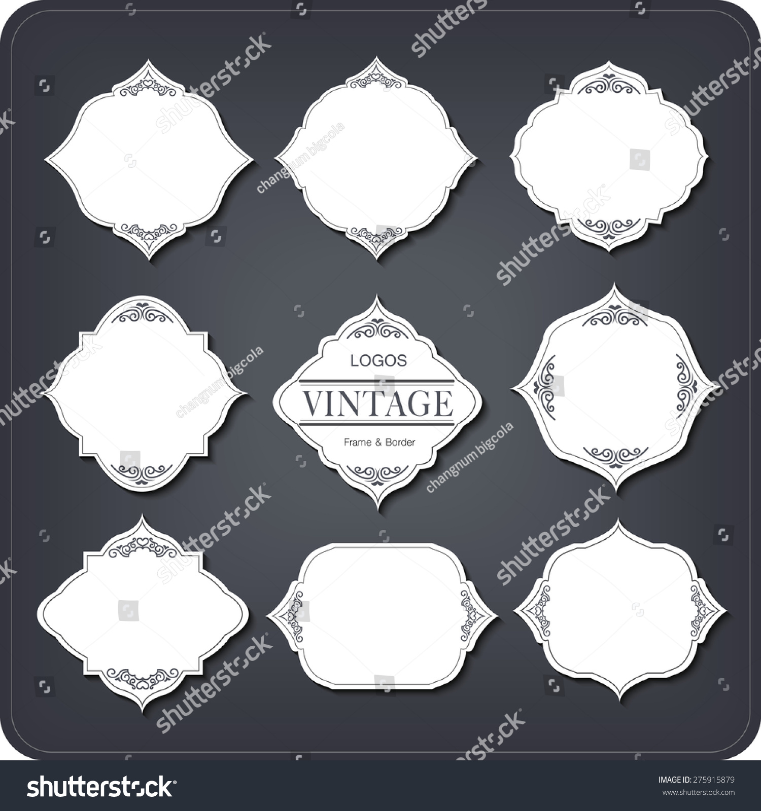 Vintage White Border Frame Set Stock Vector (Royalty Free) 275915879
