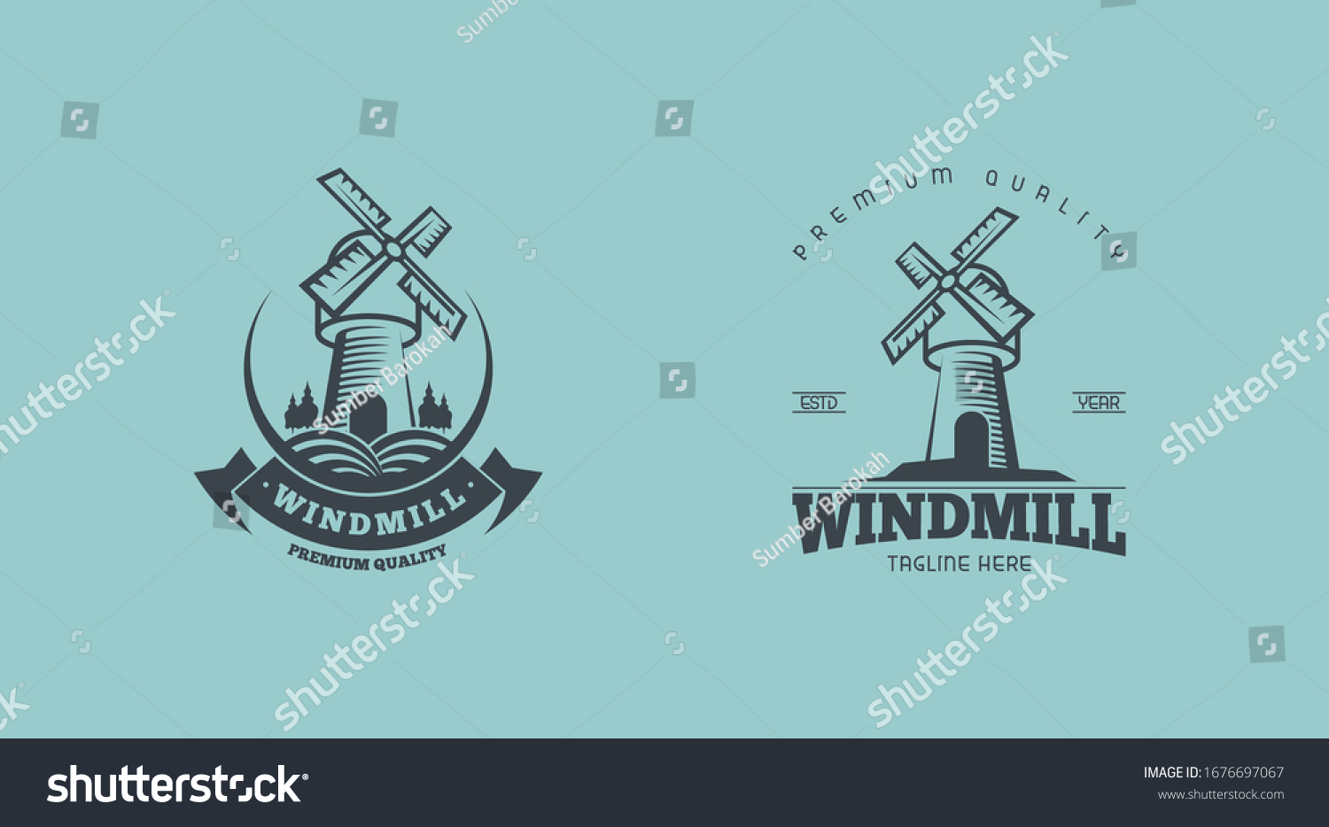 Vintage Windmill Logo Concept Vector Illustration Stock Vector (Royalty ...