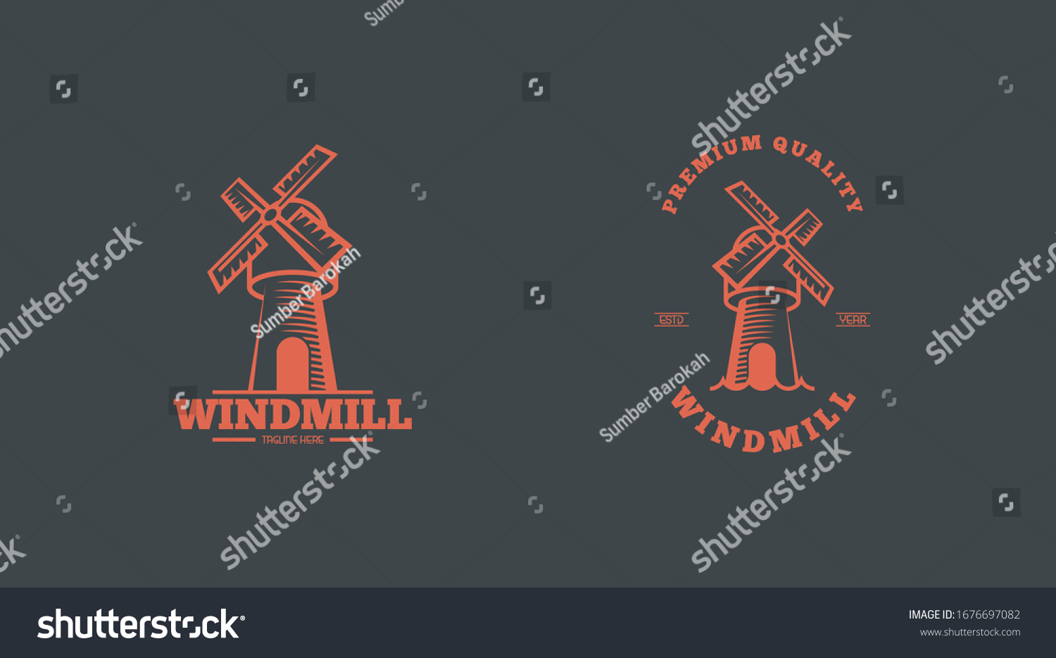 Vintage Windmill Logo Concept Vector Illustration Stock Vector (Royalty ...