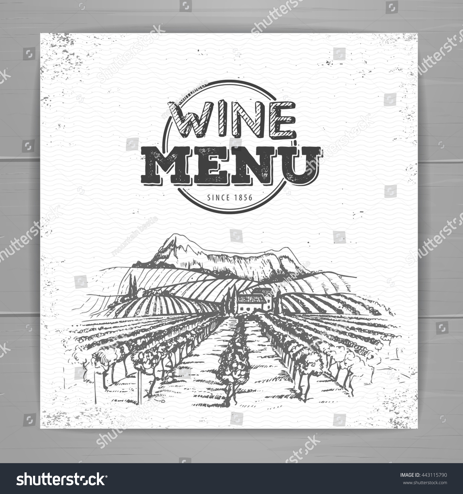 Vintage Wine Menu Design Document Template Stock Vector (Royalty Free ...