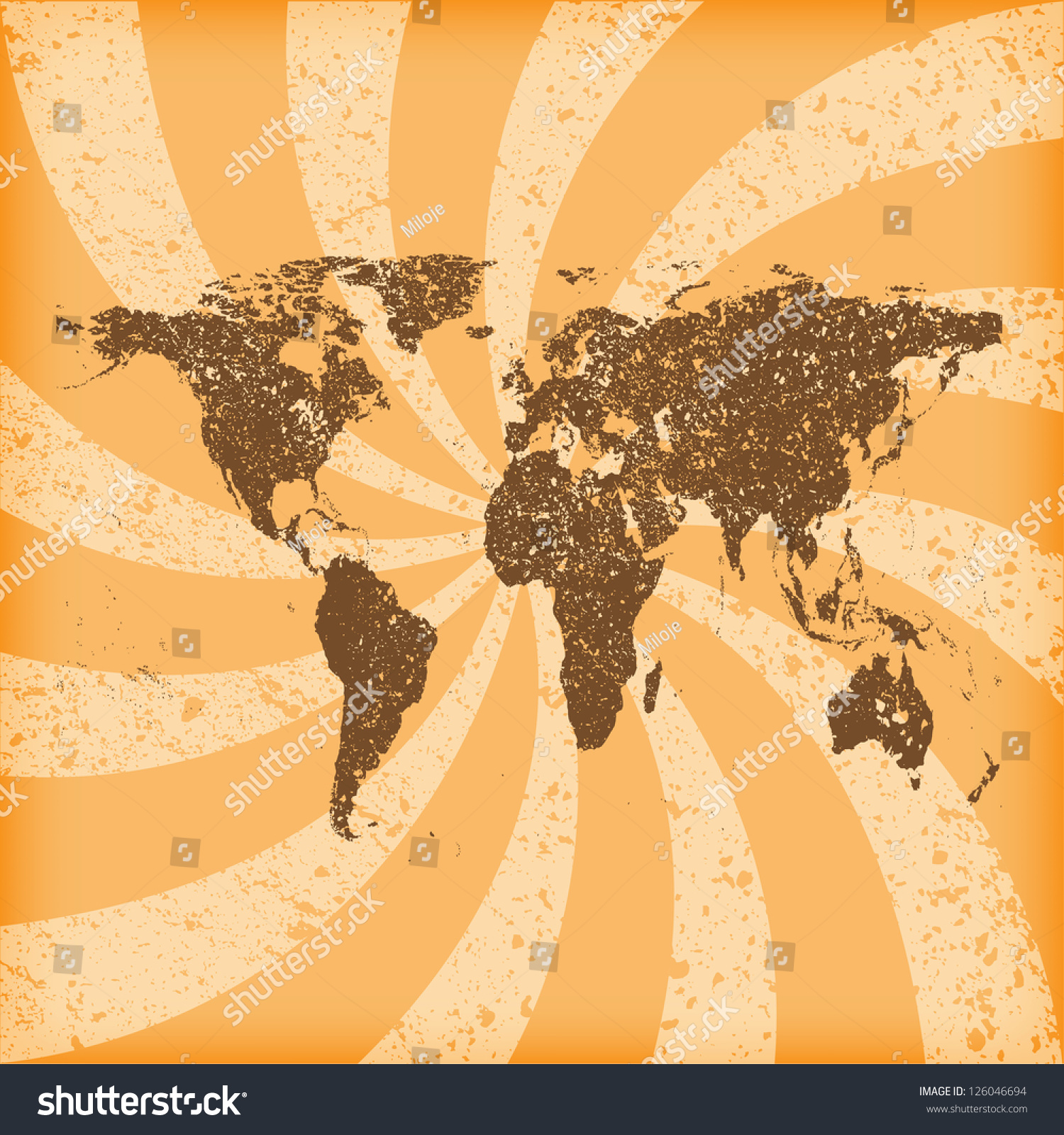 Vintage World Map Stock Vector (Royalty Free) 126046694 | Shutterstock