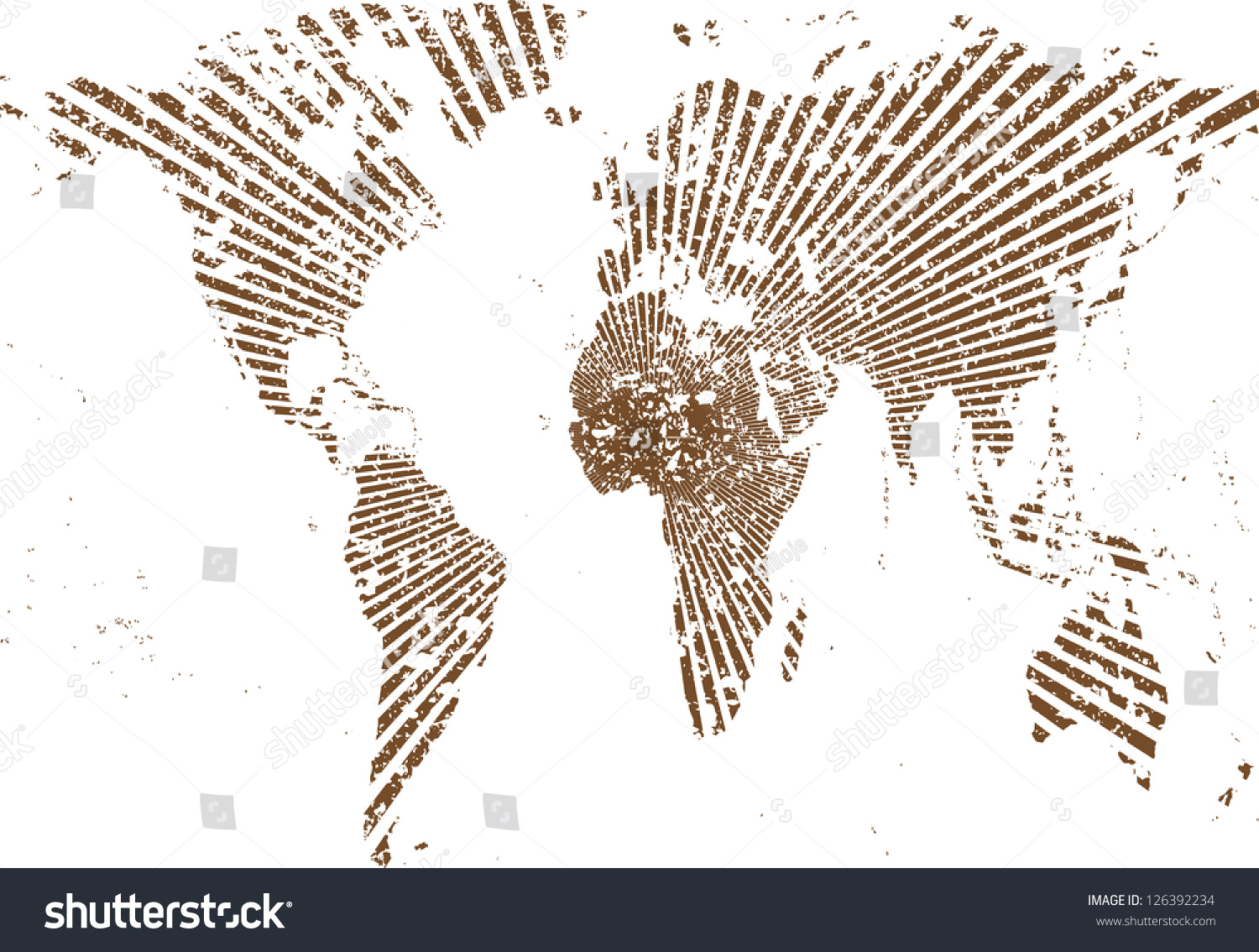 Vintage World Map Stock Vector (Royalty Free) 126392234