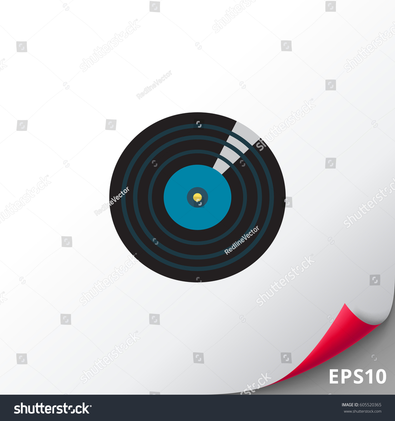 Vinyl Record Icon Stock Vector (Royalty Free) 605520365 | Shutterstock