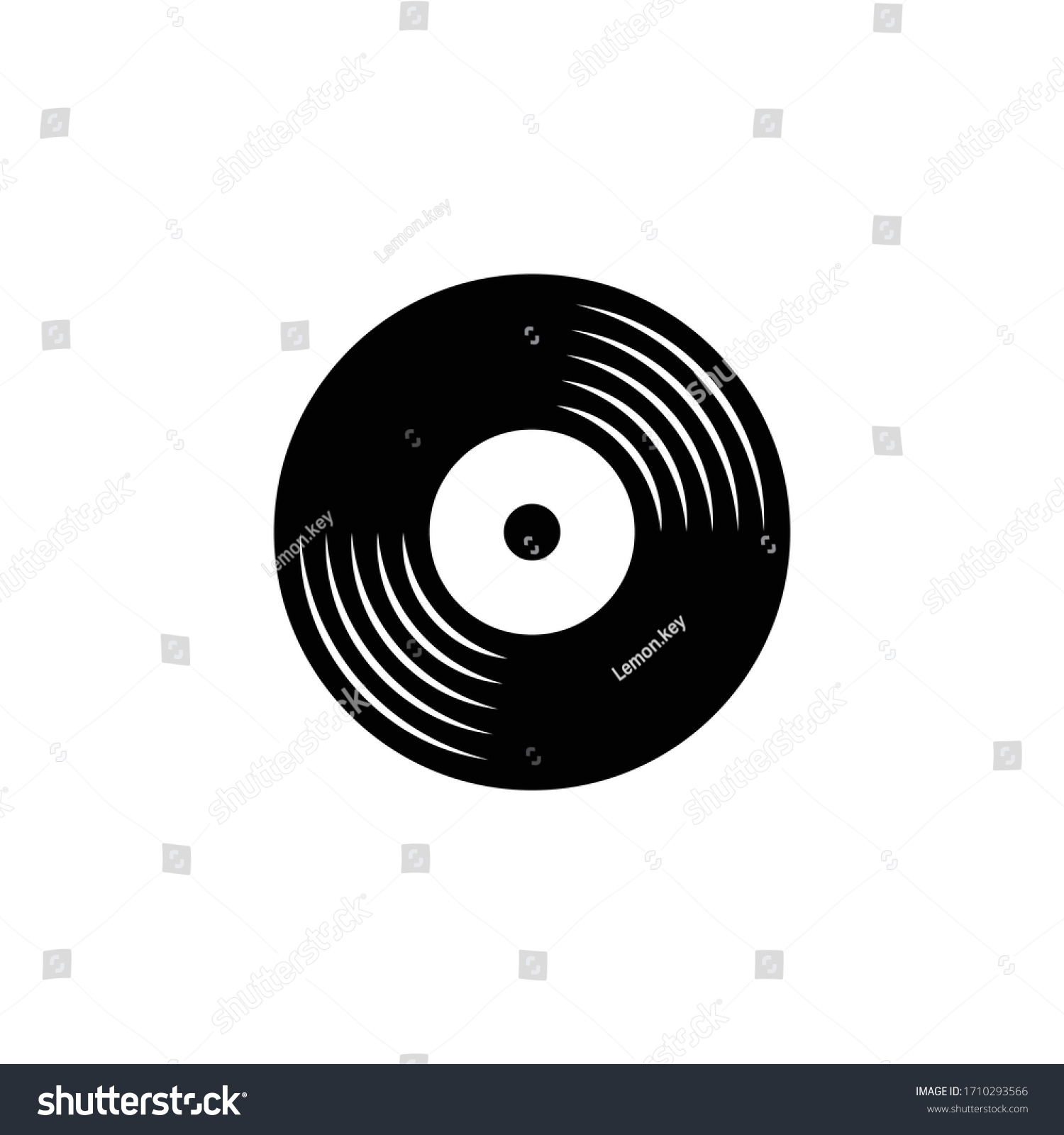 Vektor Stok Vinyl Record Logo Icon Vector Illustration (Tanpa Royalti ...