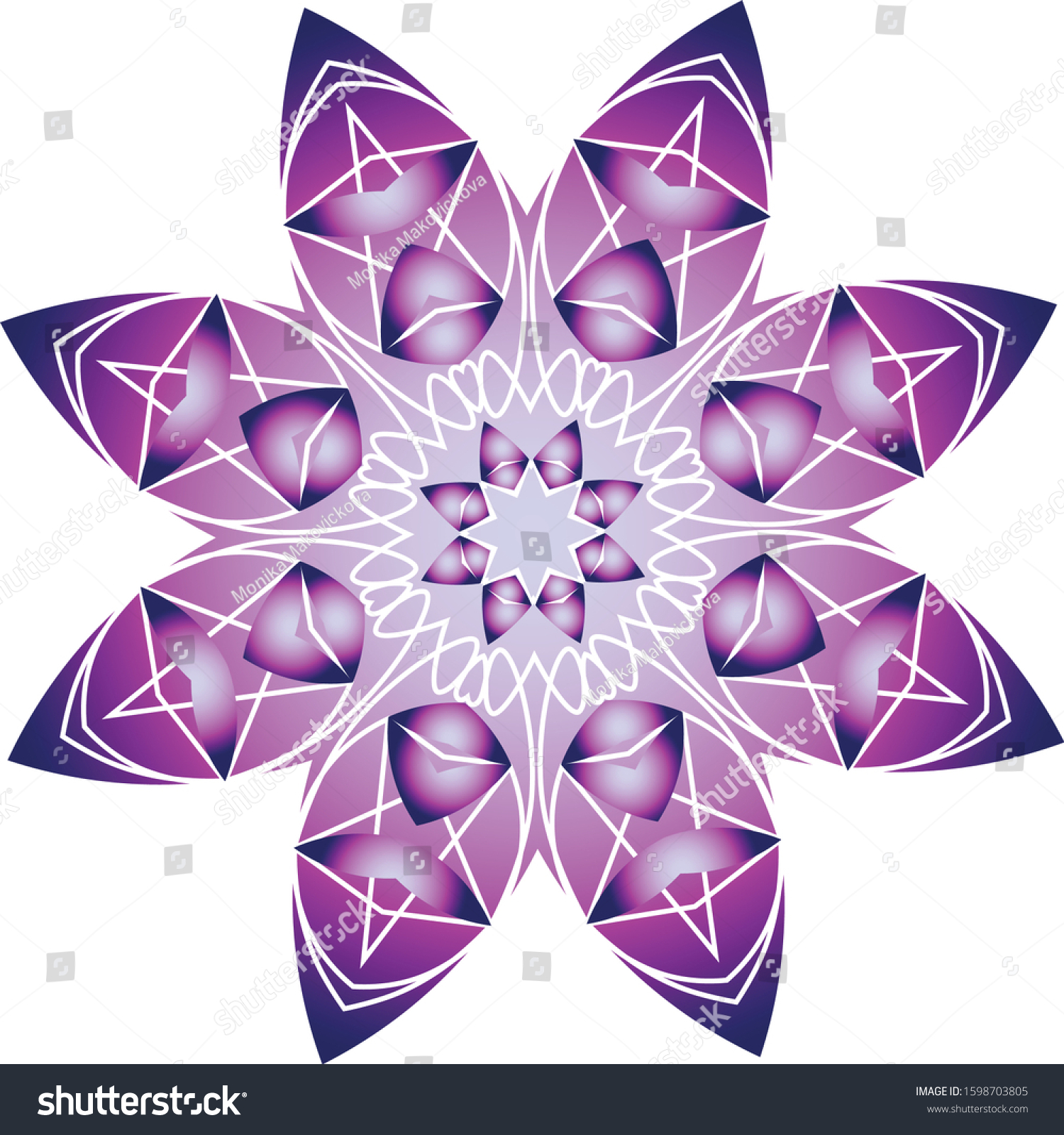 Violet White Vector Star Stock Vector (Royalty Free) 1598703805