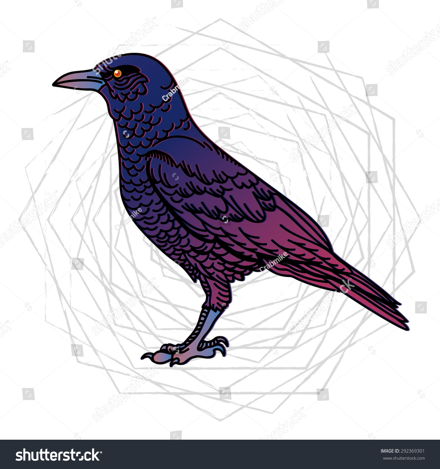 Violet Crow Abstract Background Stock Vector (Royalty Free) 292369301 ...