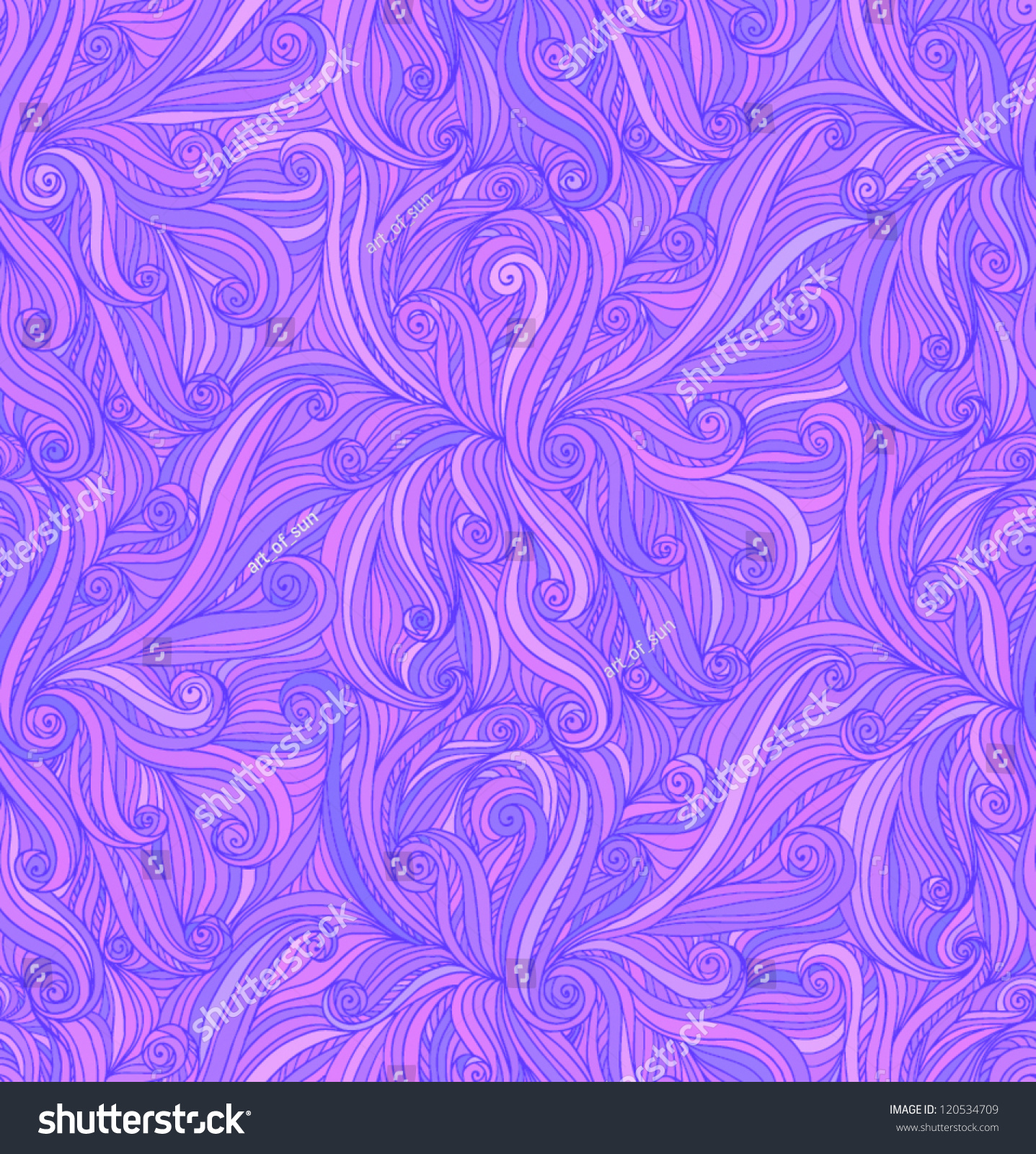 Violet Vector Abstract Doodle Draw Curves Stock Vector (Royalty Free ...