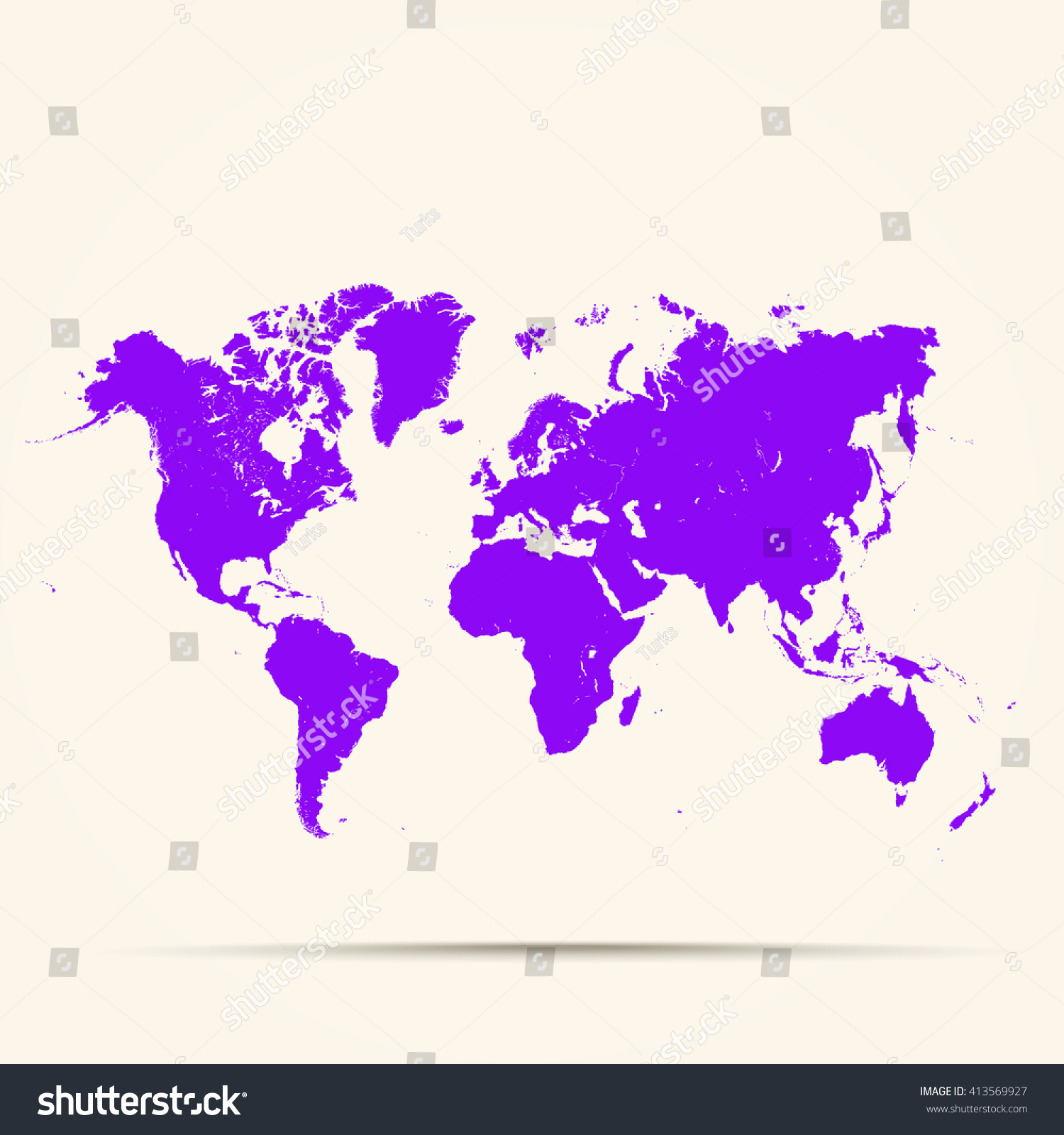 Violet World Map Illustration: vector de stock (libre de regalías ...