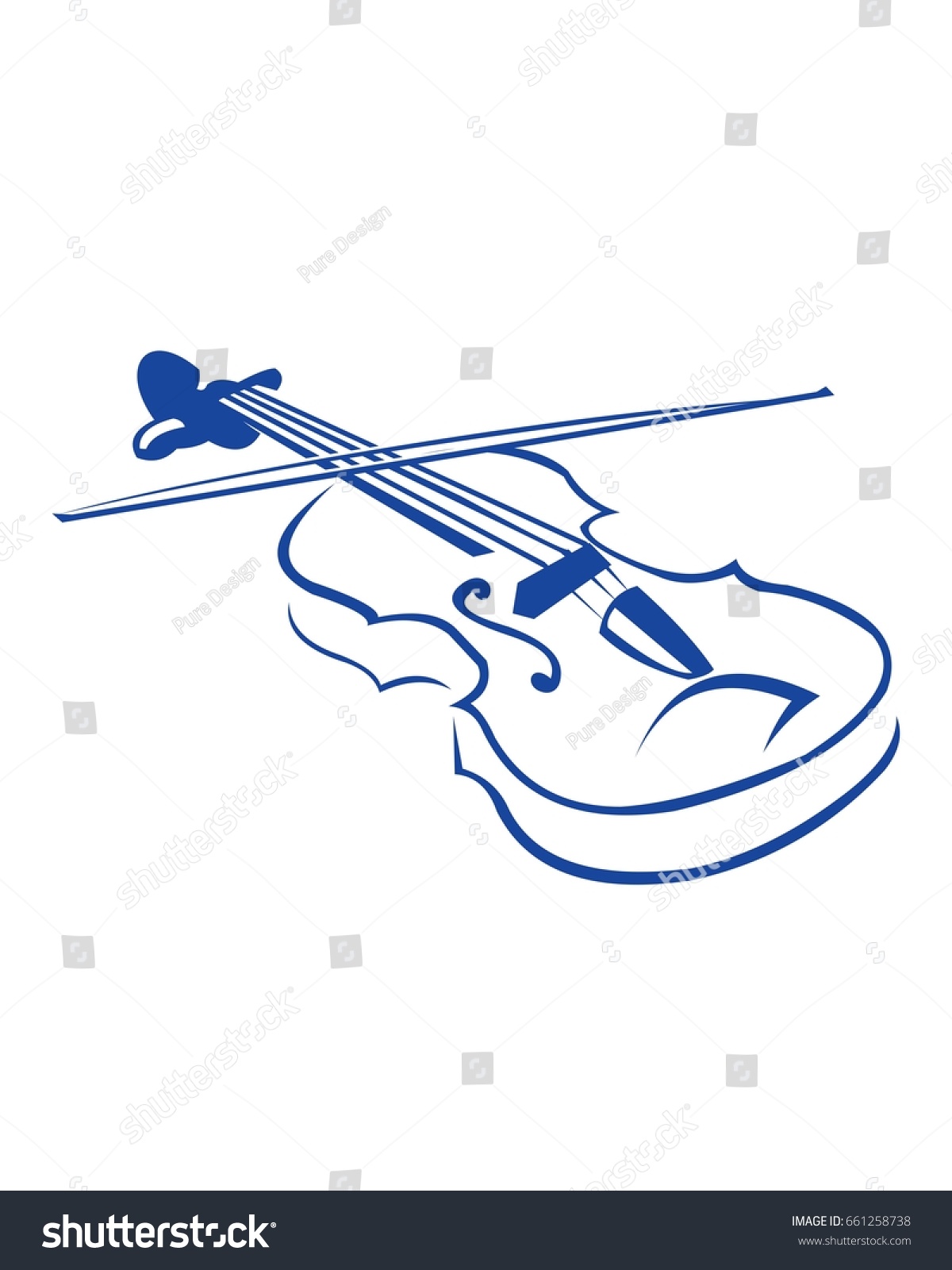 Violin Fiddle Simple Drawing Vector Stock Vector (Royalty Free) 661258738