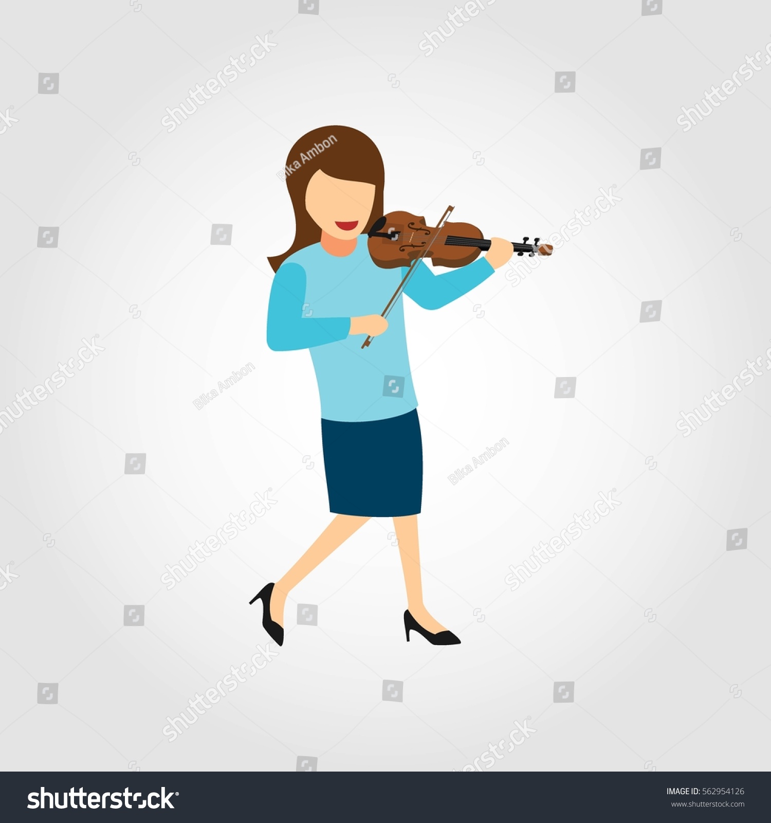 Violin Player Character Design Vector Cartoon Stock Vector (Royalty ...