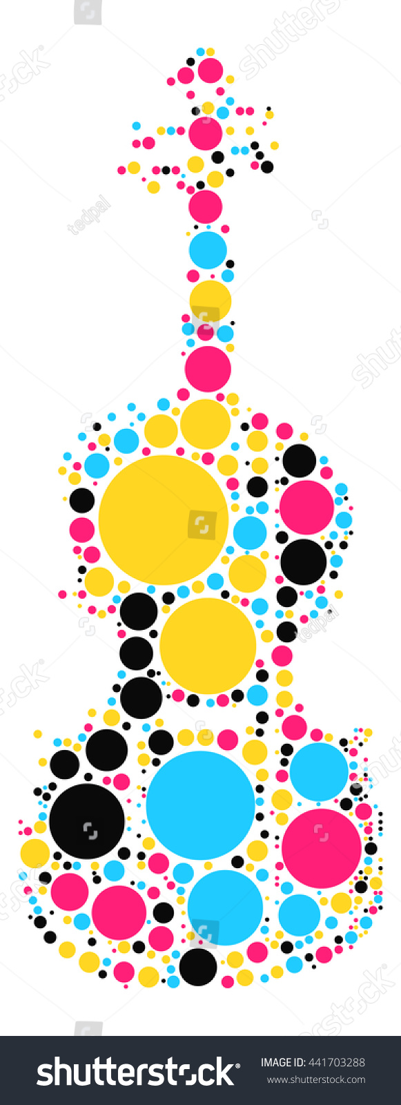 Violin Shape Vector Design By Color Stock Vector (Royalty Free ...