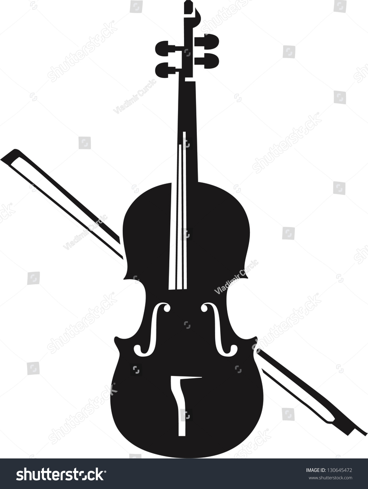 Violin Silhouette Stock Vector 130645472 - Shutterstock