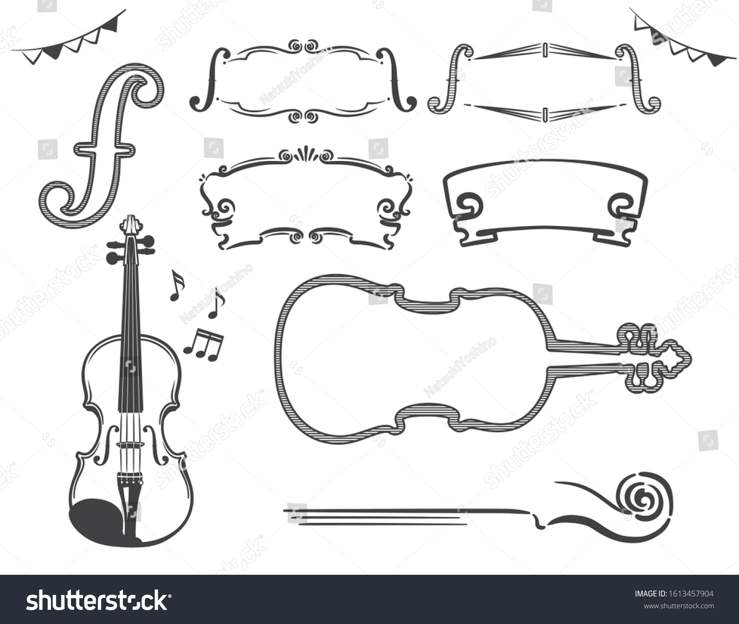 Violin Themed Labels Vector Illustration Stock Vector (Royalty Free ...