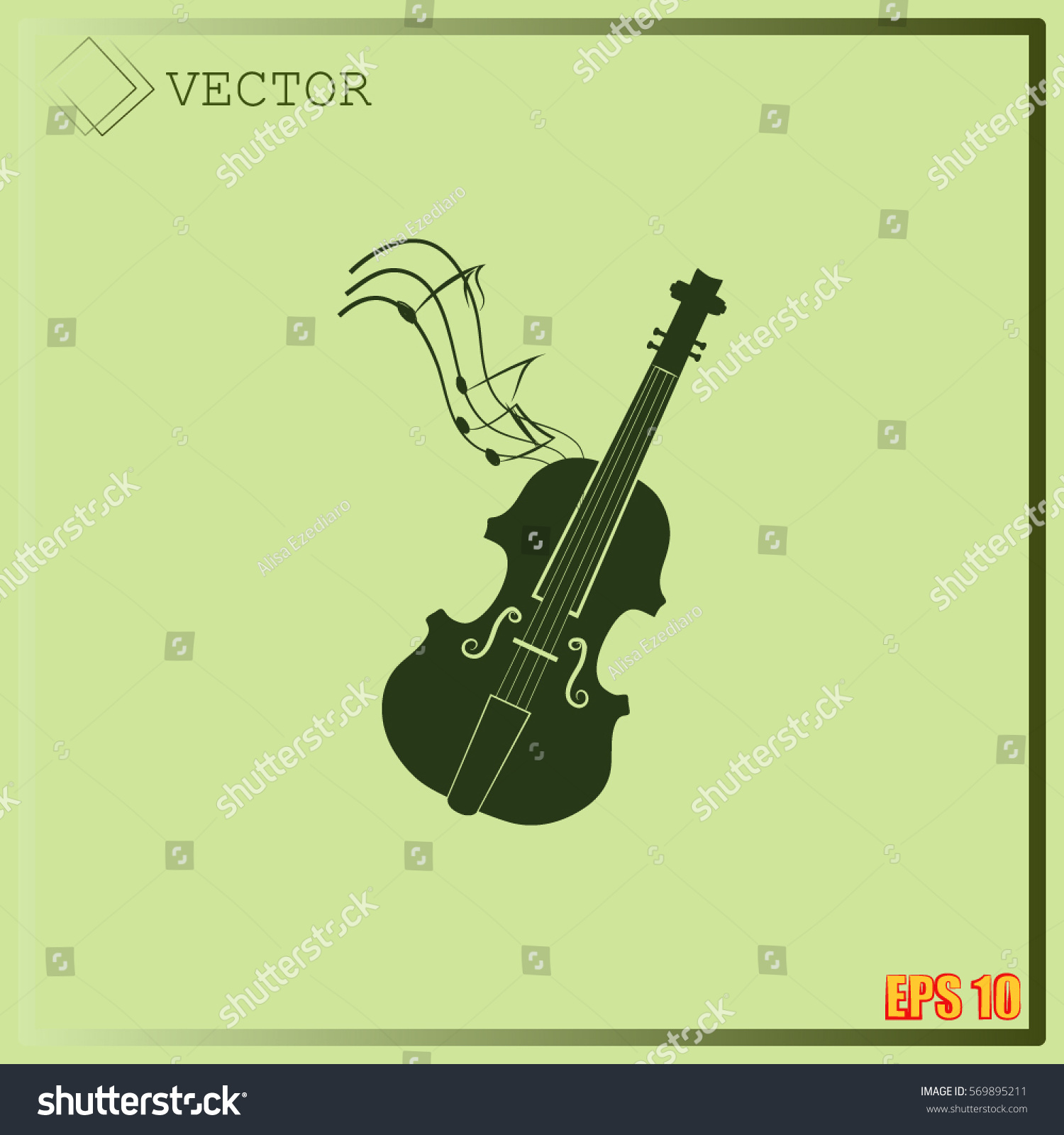 Violin Musical Notes Icon Stock Vector (Royalty Free) 569895211