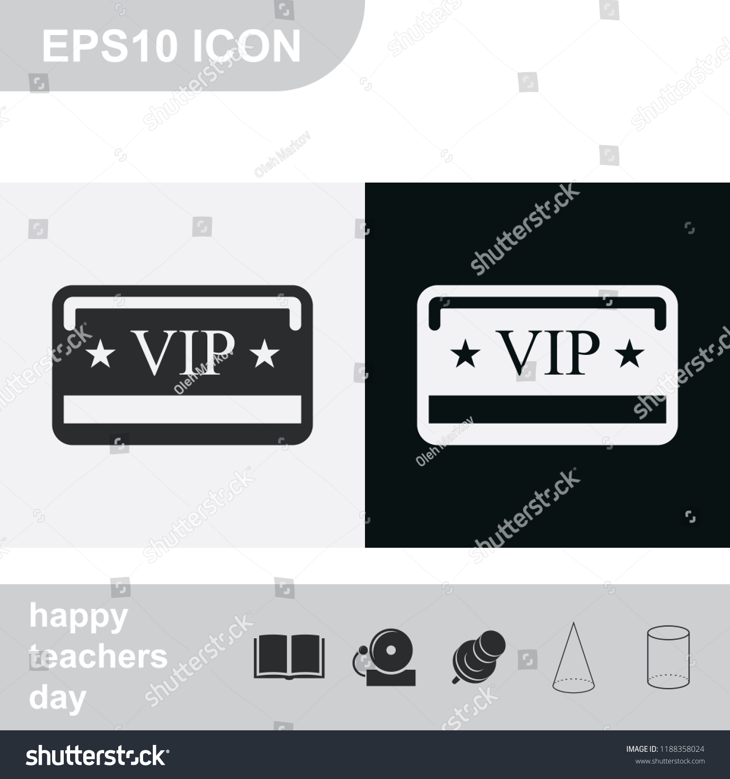 Vip Card Flat Black White Vector Stock Vector (Royalty Free) 1188358024 ...