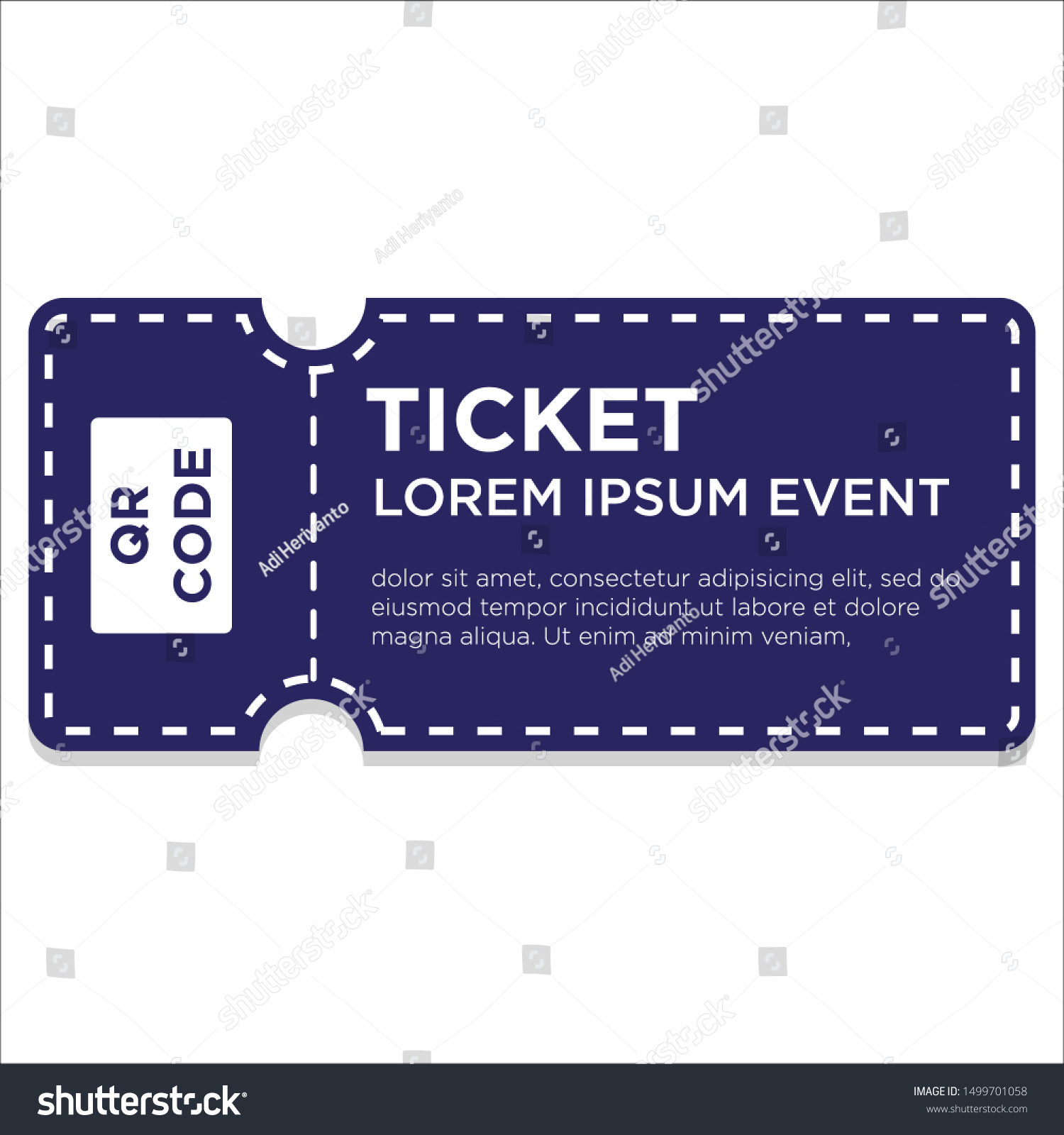 Vip Entry Pass Ticket Stub Design Stock Vector (Royalty Free) 1499701058