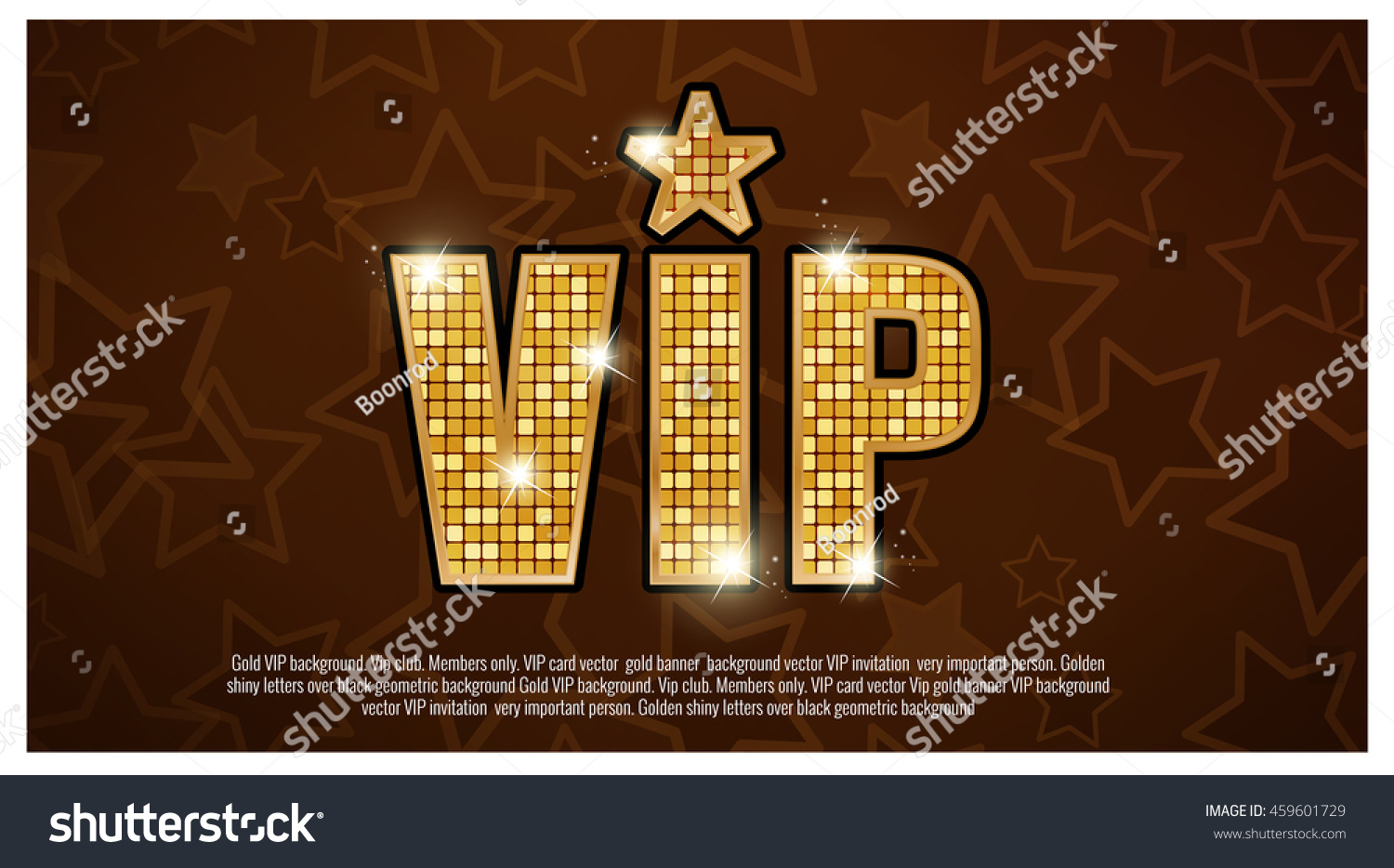 Vip Gold Star Icon Stock Vector (Royalty Free) 459601729