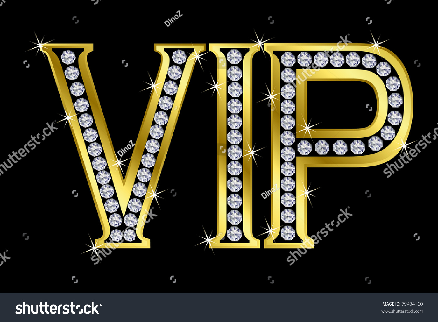Vip Golden Diamonds Vector Stock Vector (Royalty Free) 79434160