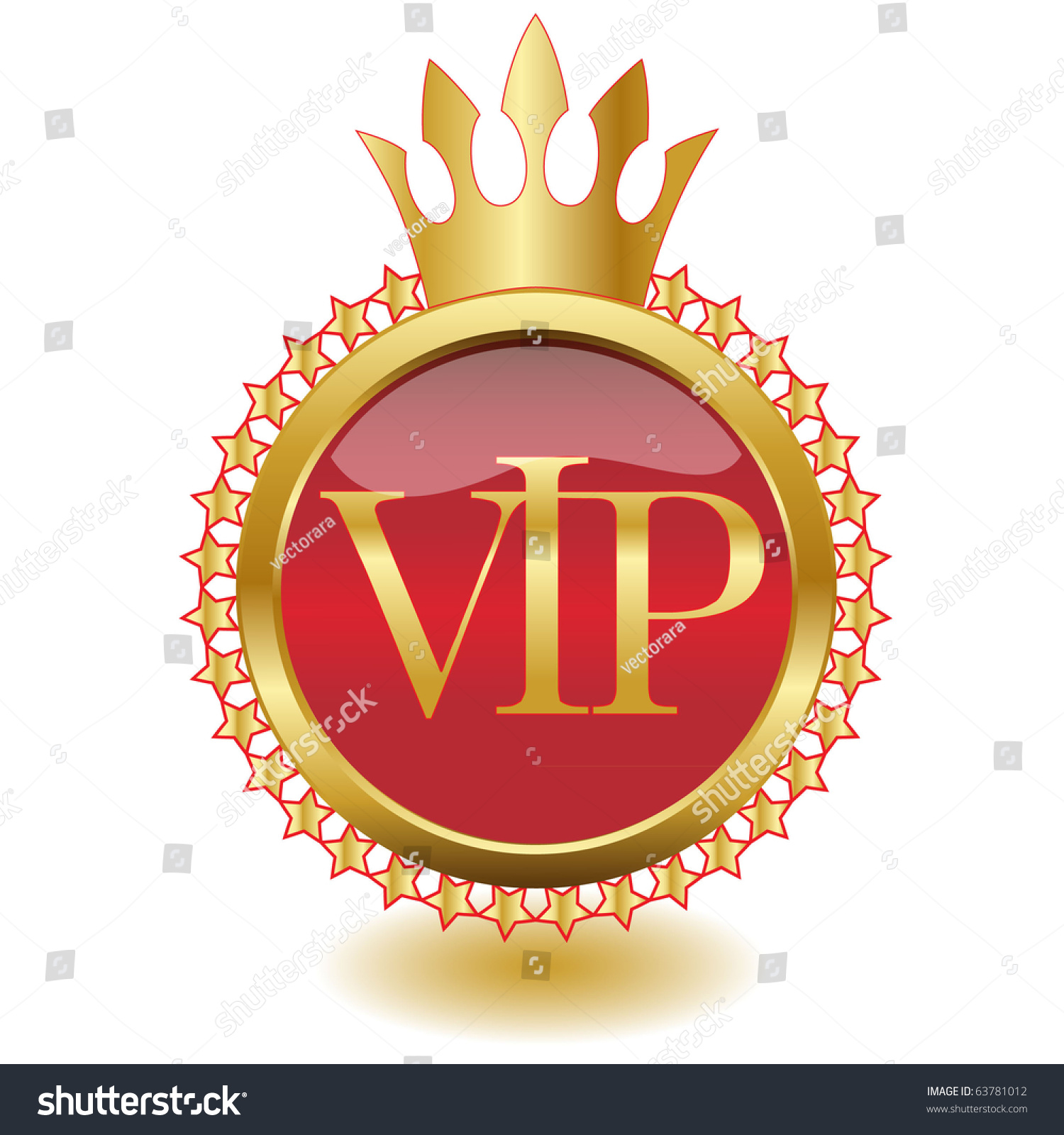 Vip Icon Goldbutton Stock Vector (Royalty Free) 63781012