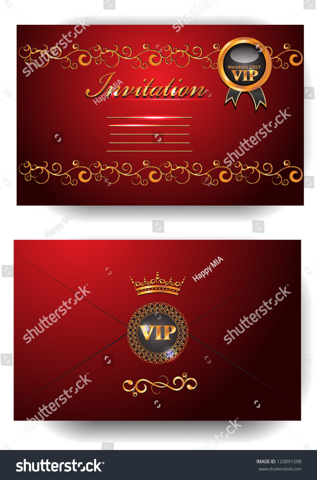 Vip Invitation Red Envelope: vector de stock (libre de regalías) 120891598