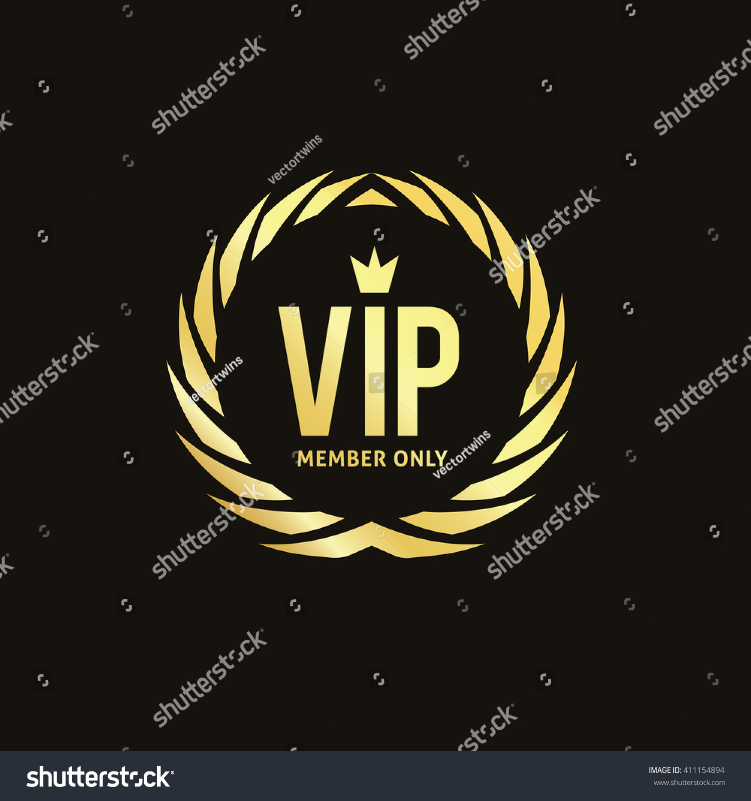 Vip Luxury Logo Template: vector de stock (libre de regalías) 411154894