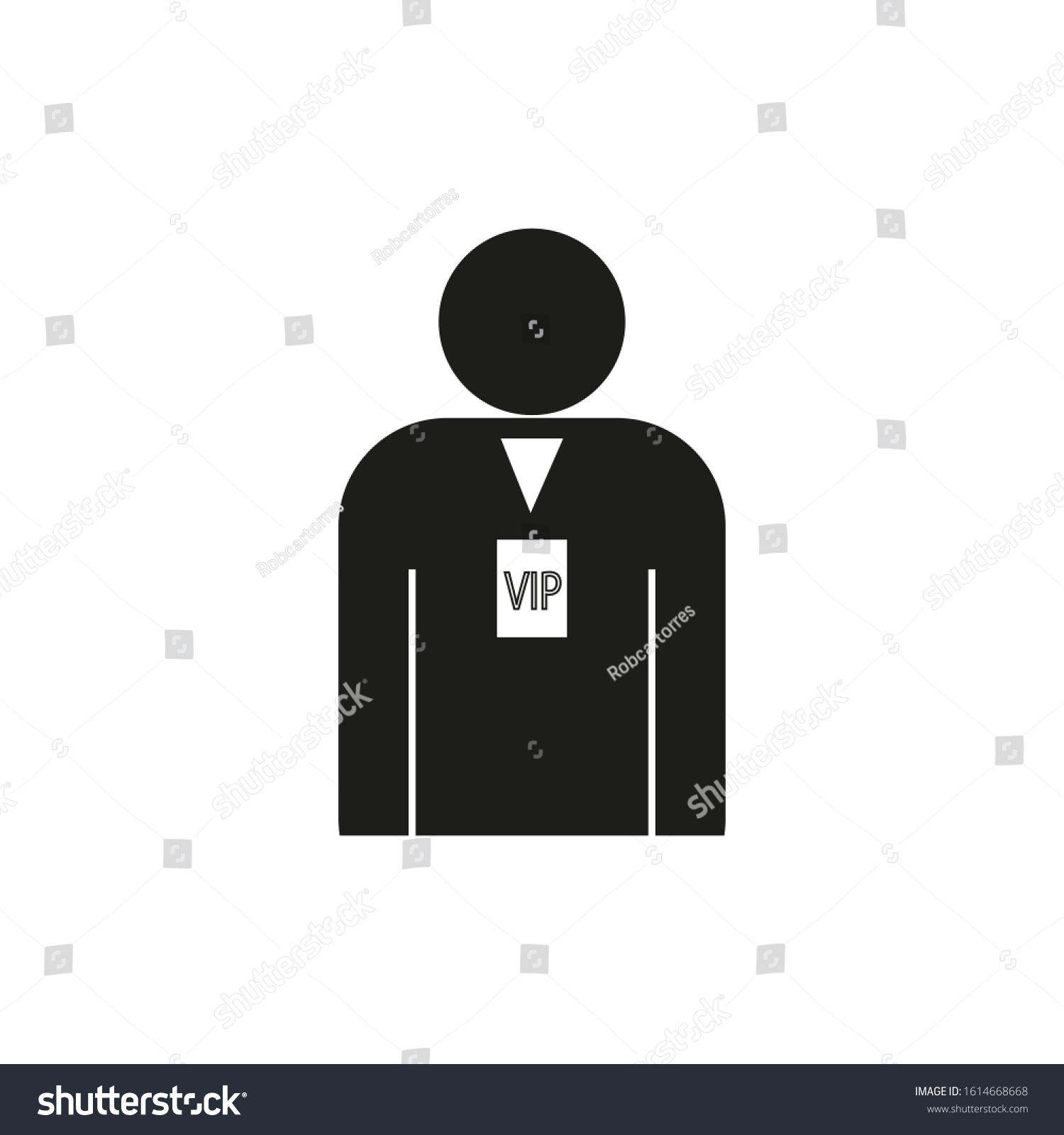 Vip Person Shaped Vector Icon Stock Vector (Royalty Free) 1614668668 ...