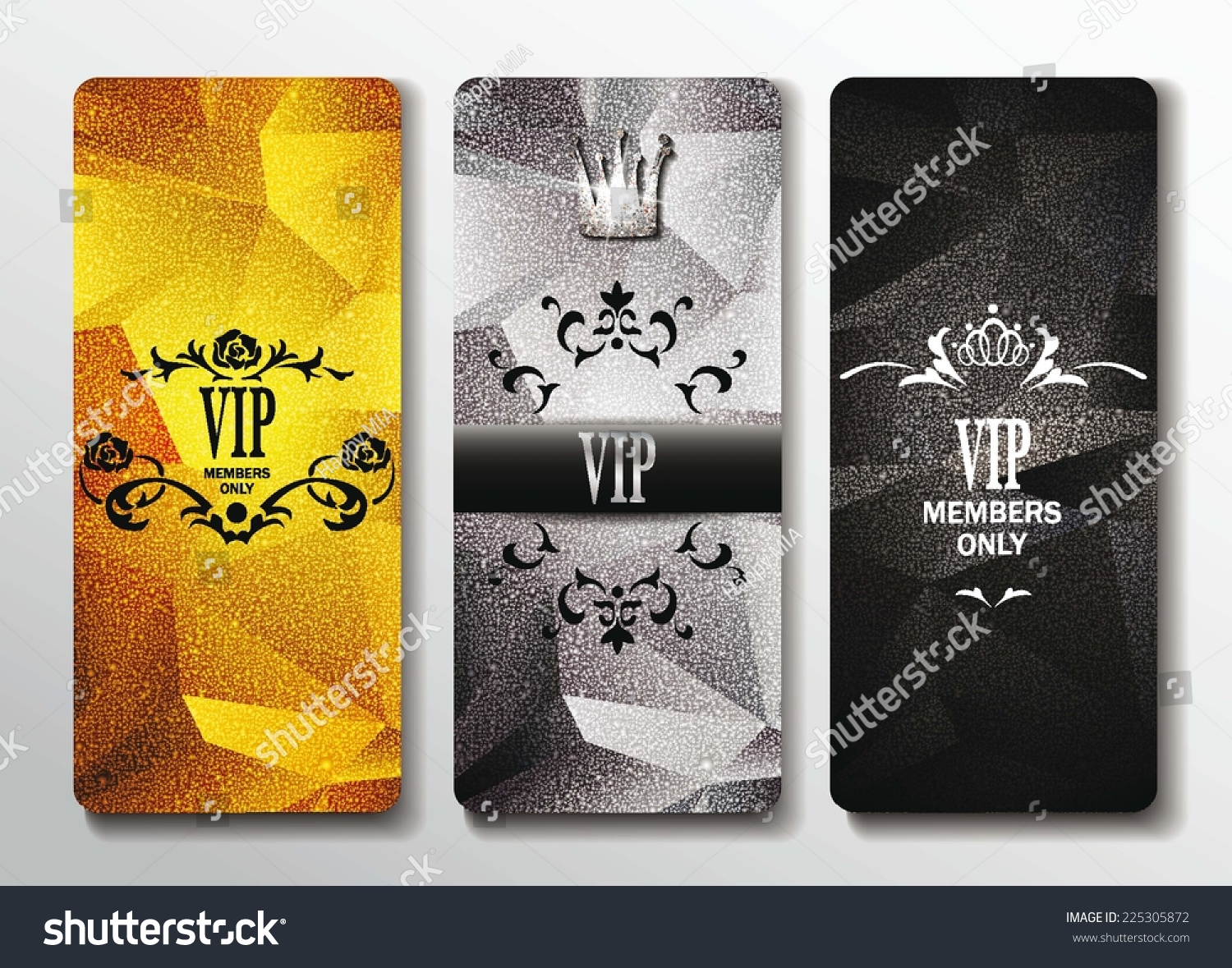 Vip Textured Banners Stock Vector (Royalty Free) 225305872