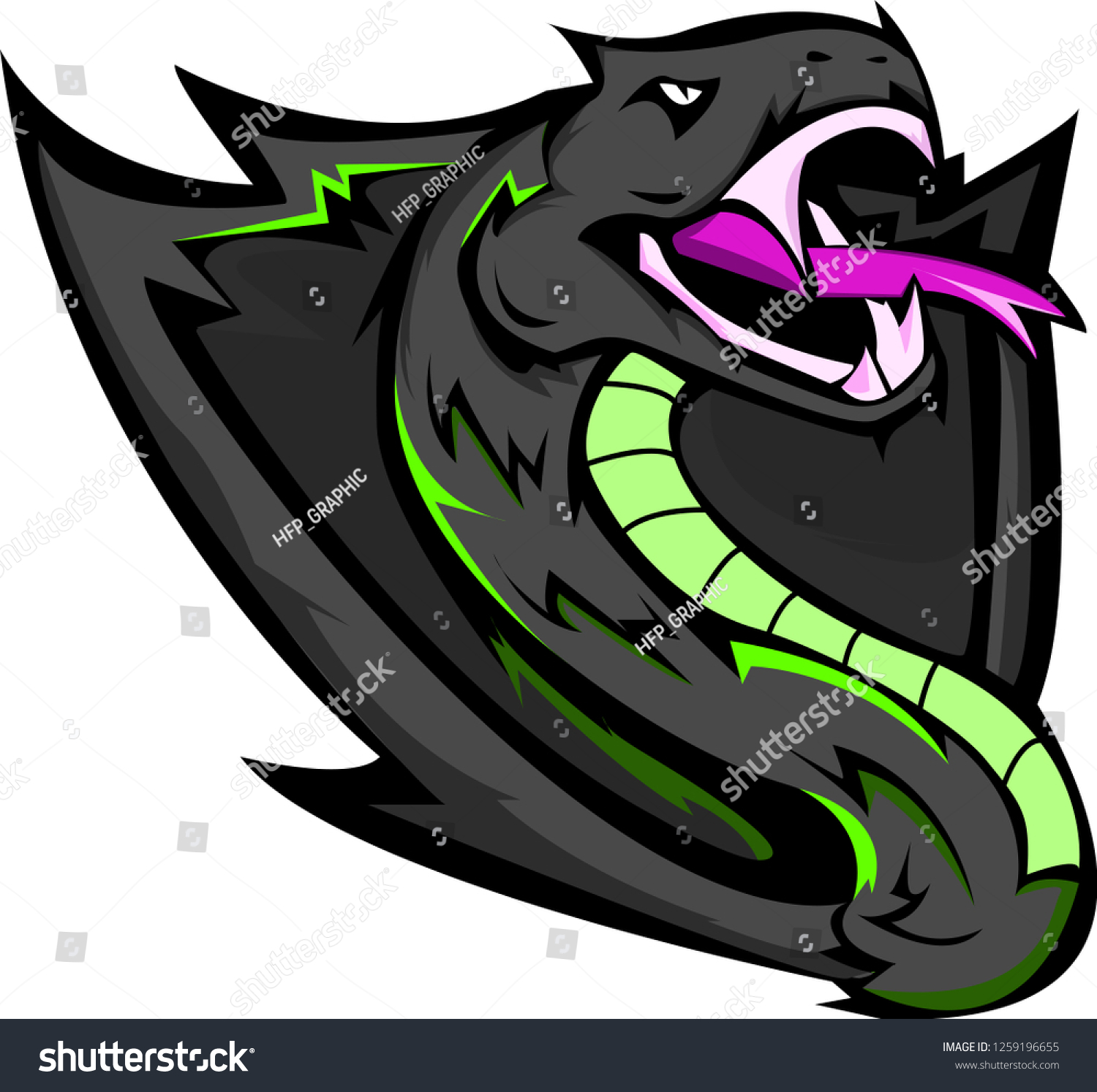 Viper Mascot Logo Vector Stock Vector (Royalty Free) 1259196655
