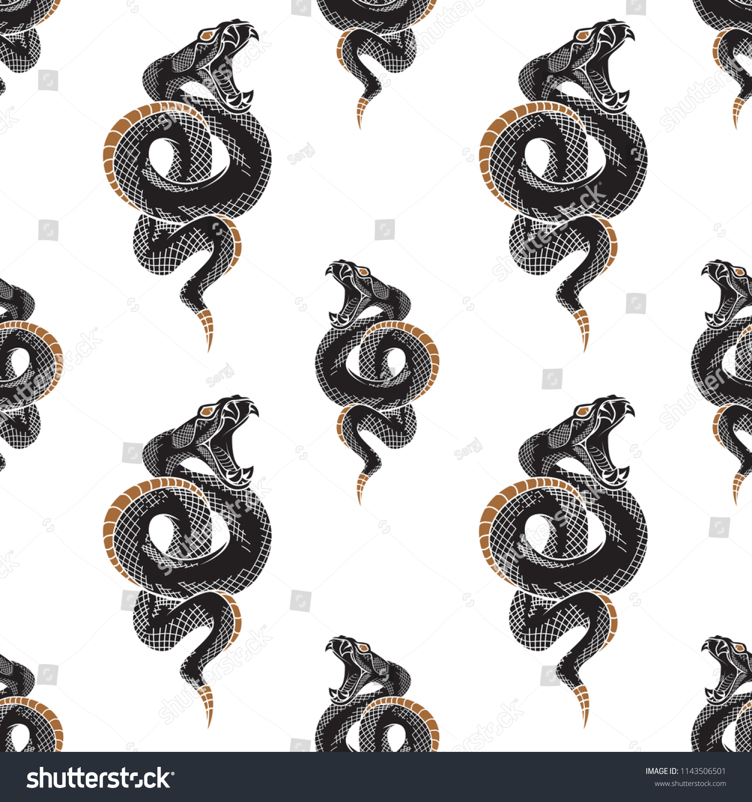 Viper Snake Seamless Pattern Vector Illustrations Stock Vector (Royalty ...