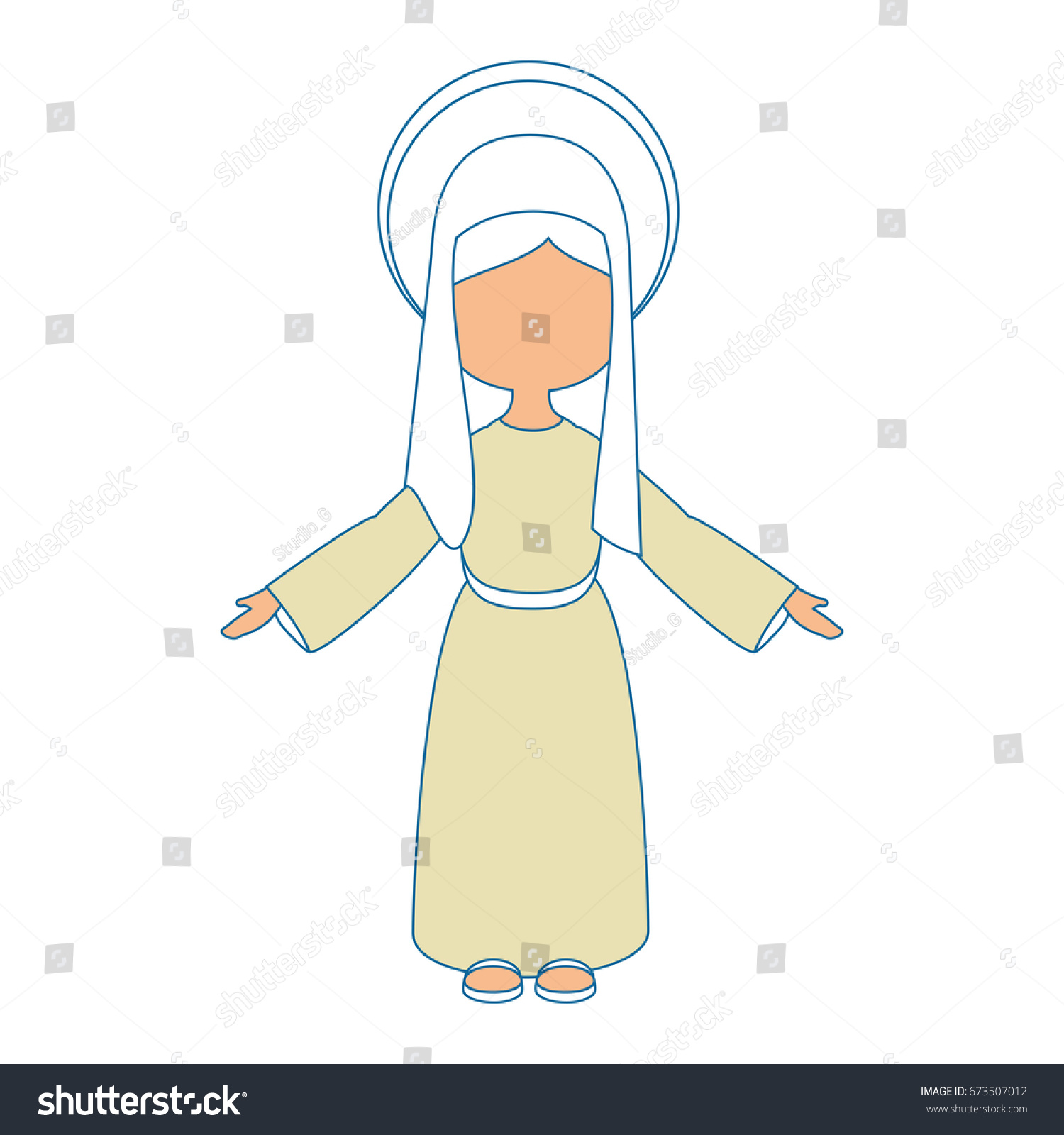 Virgin Mary Cartoon Stock Vector (Royalty Free) 673507012 | Shutterstock