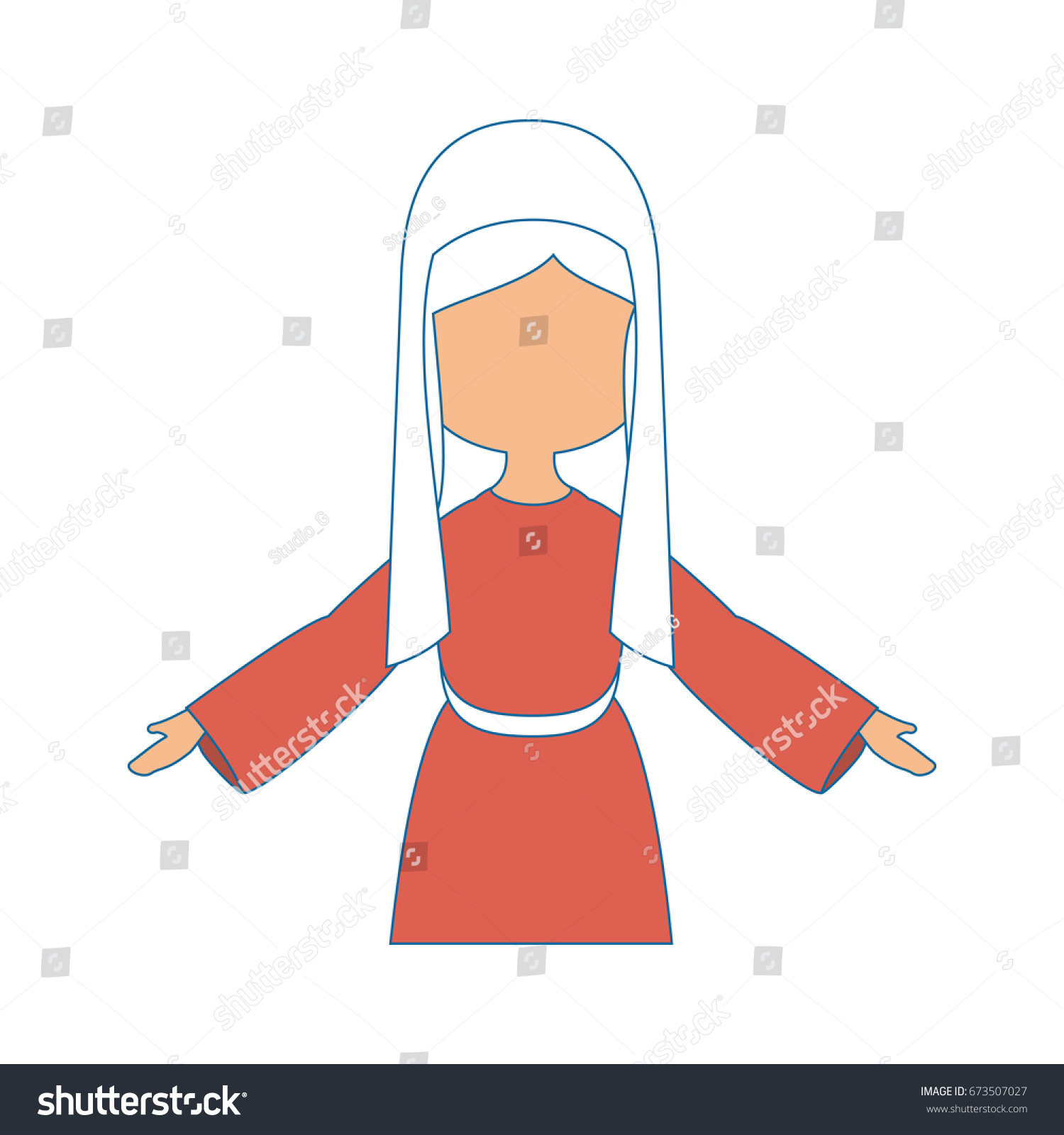 Virgin Mary Cartoon Stock Vector (Royalty Free) 673507027 | Shutterstock