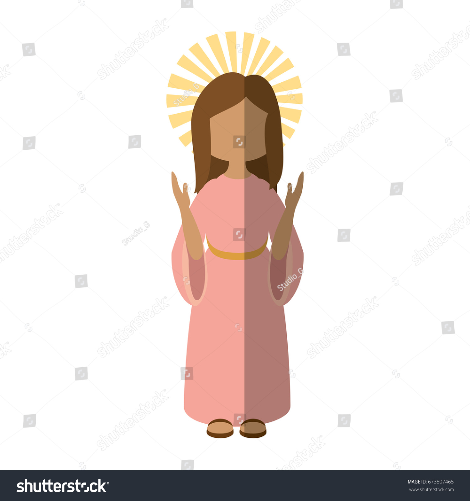 Virgin Mary Cartoon: เวกเตอร์สต็อก (ปลอดค่าลิขสิทธิ์) 673507465 ...