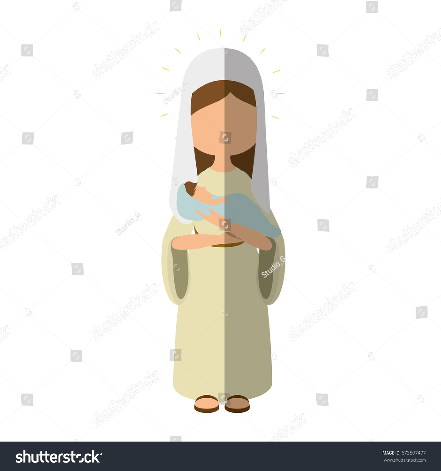 Virgin Mary Cartoon Stock Vector (Royalty Free) 673507477 | Shutterstock