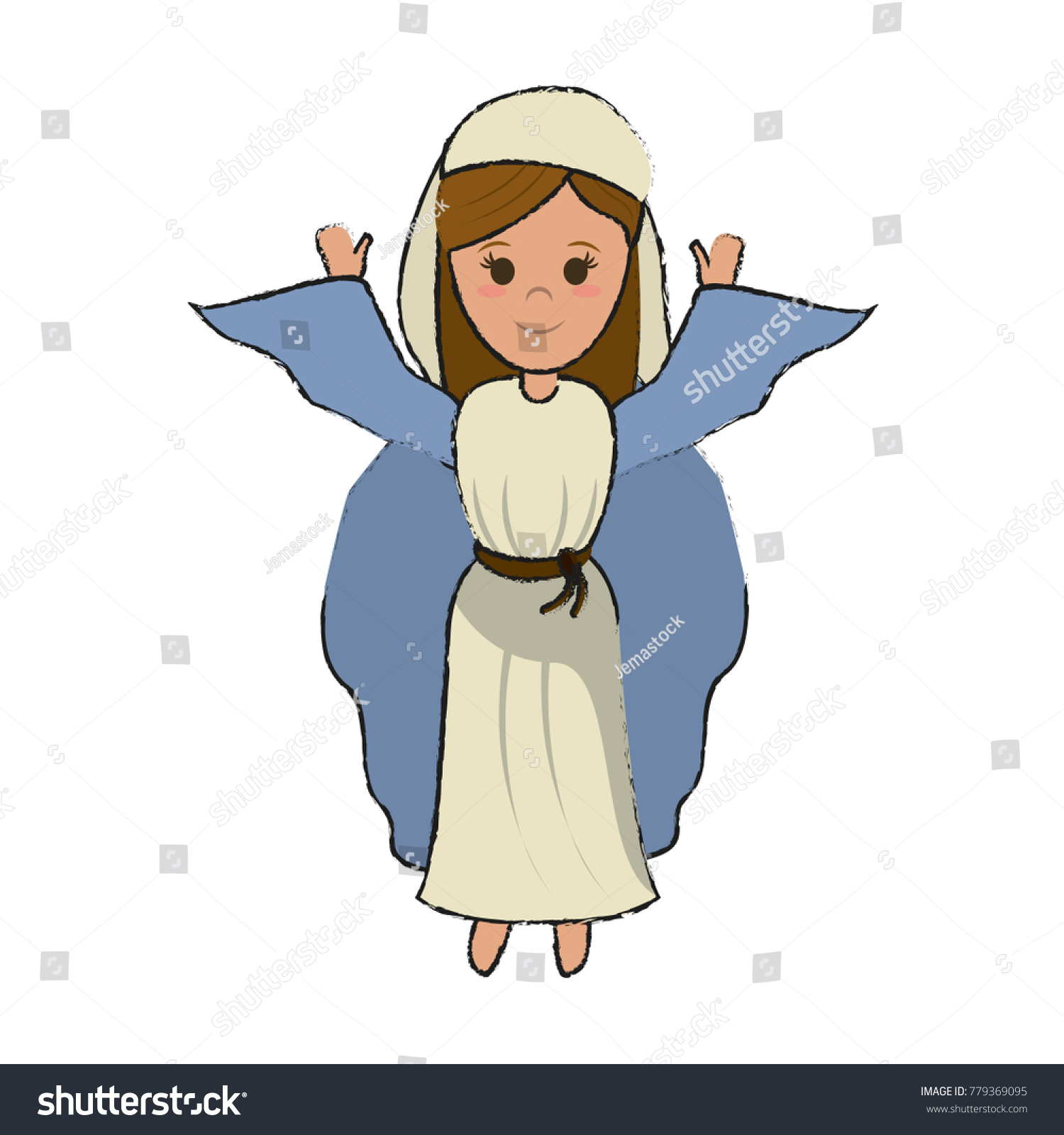Virgin Mary Cartoon: เวกเตอร์สต็อก (ปลอดค่าลิขสิทธิ์) 779369095 ...