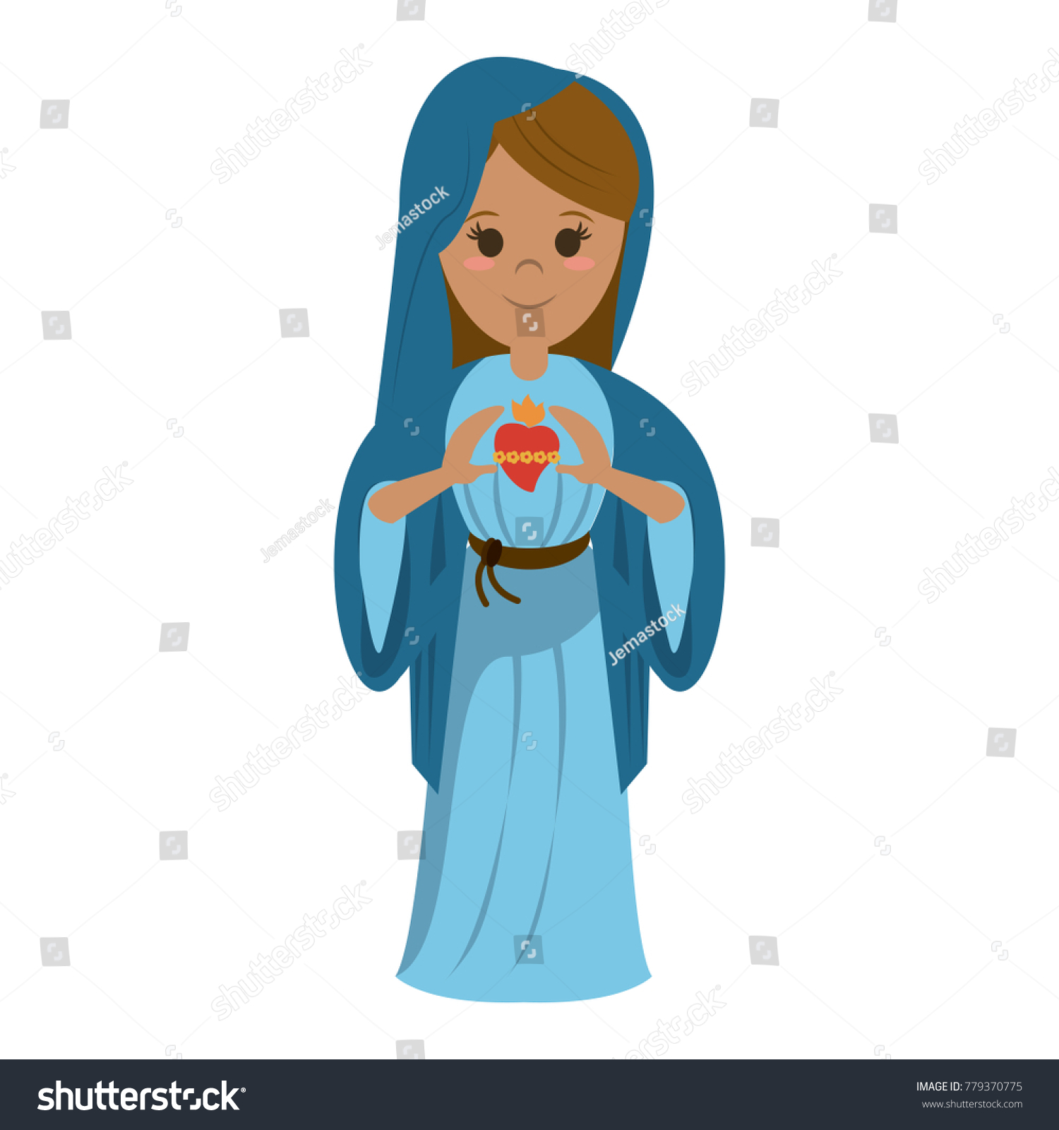 Virgin Mary Cartoon Stock Vector (Royalty Free) 779370775