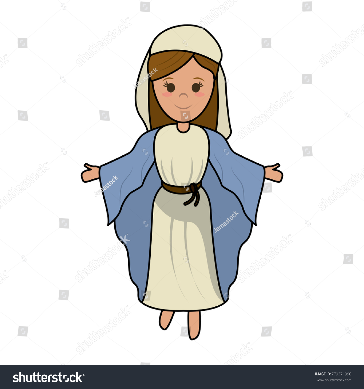 Virgin Mary Cartoon Stock Vector (Royalty Free) 779371990 | Shutterstock