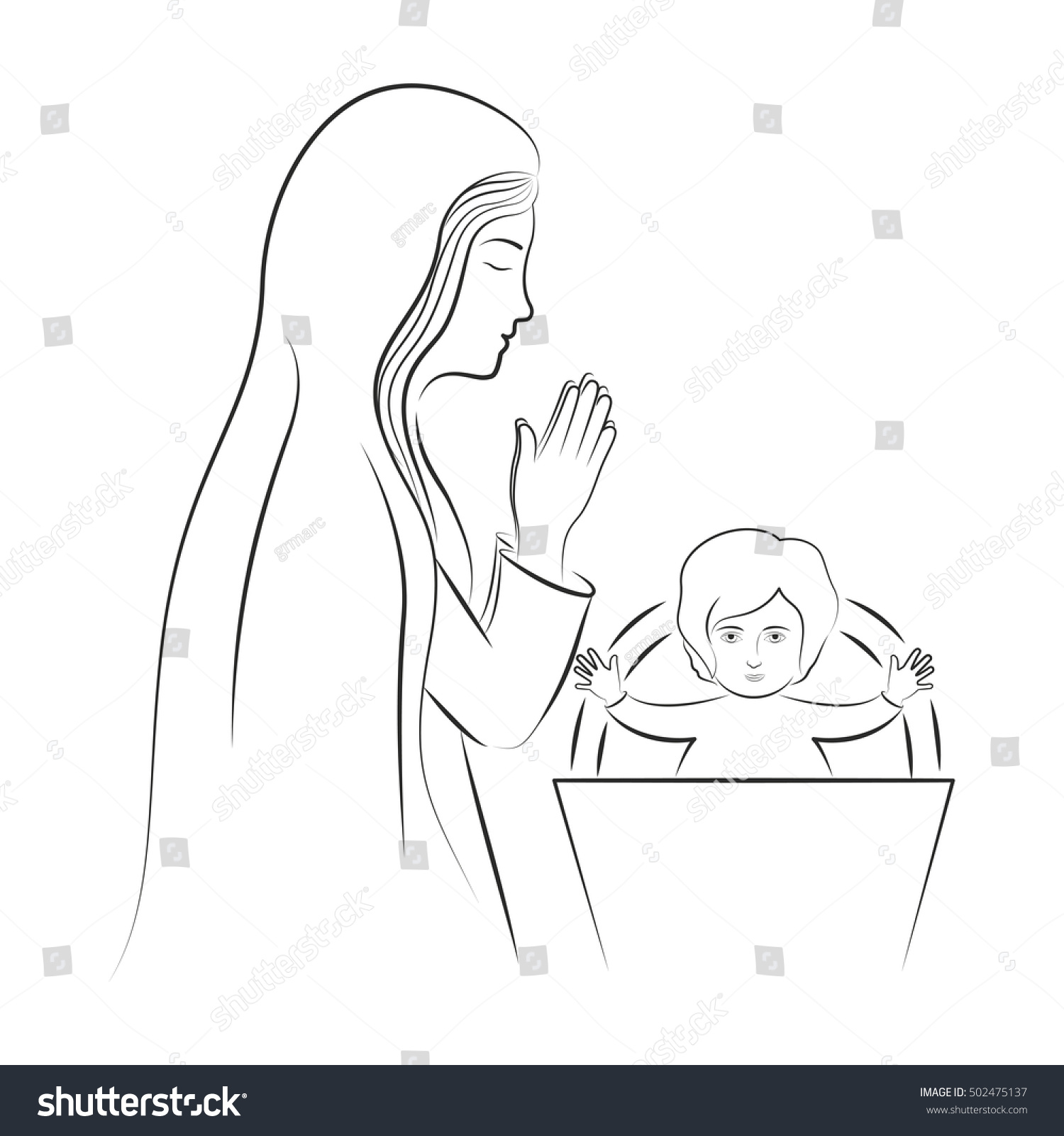Virgin Mary Design Stock Vector (Royalty Free) 502475137