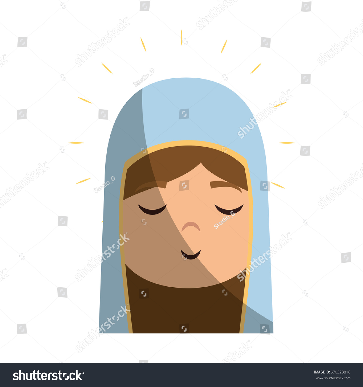 Virgin Mary Icon Stock Vector (Royalty Free) 670328818