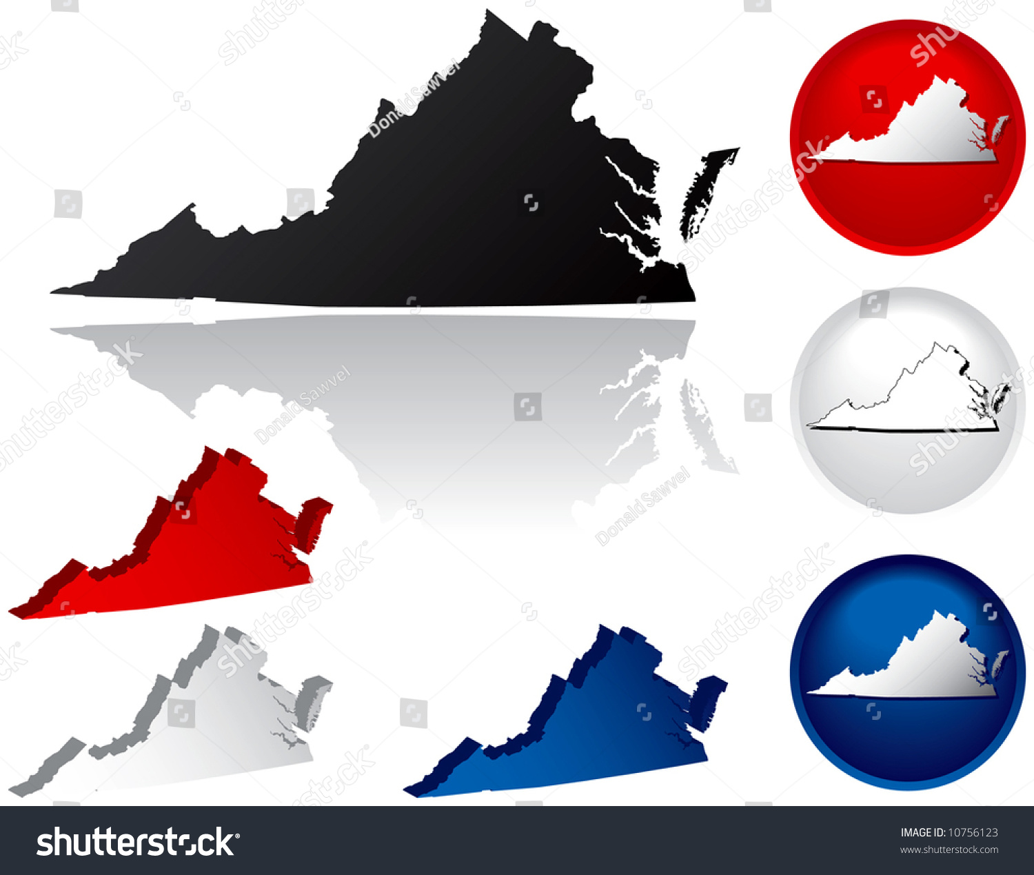 Virginia Icons Stock Vector (Royalty Free) 10756123 | Shutterstock