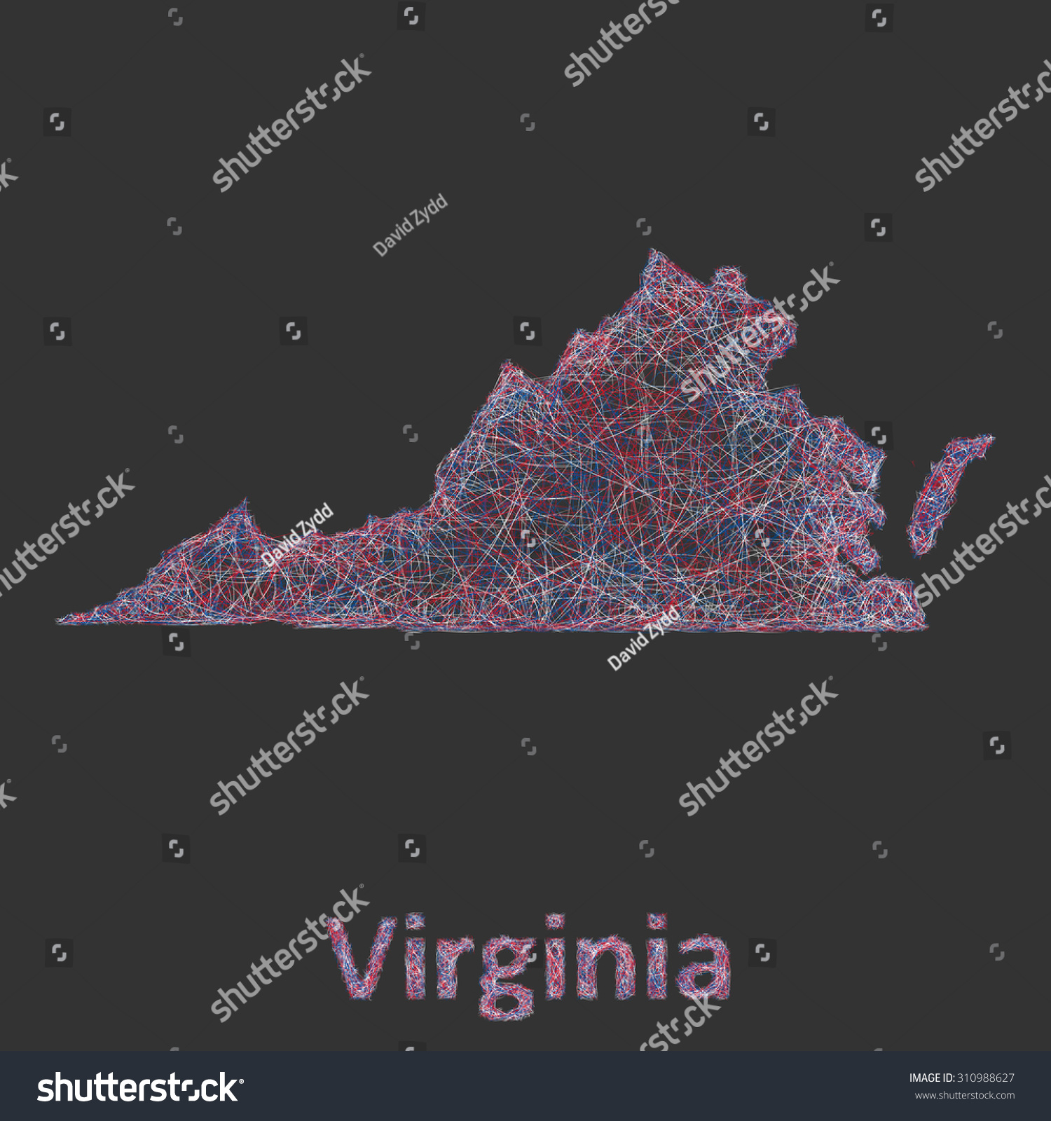 Virginia Line Art Map Stock Vector (Royalty Free) 310988627 | Shutterstock