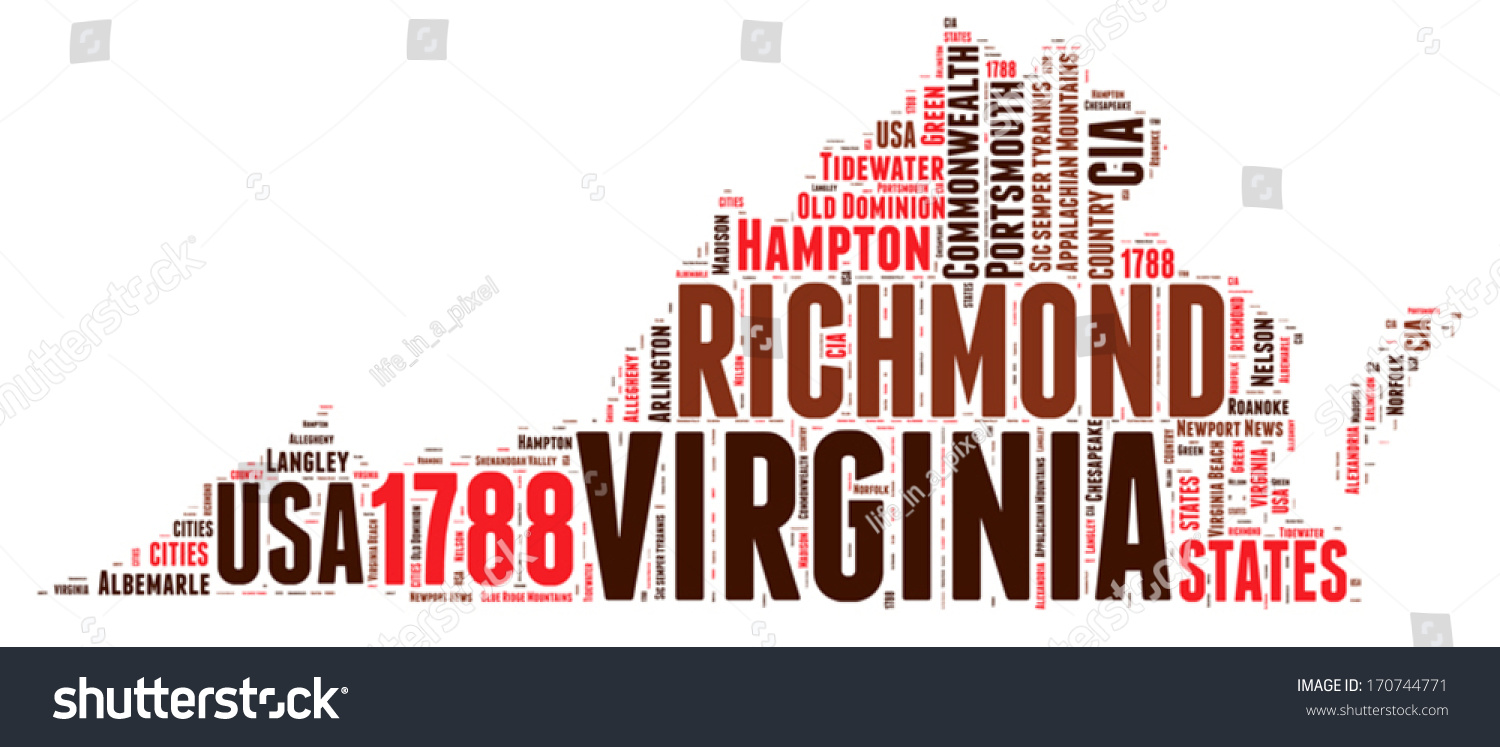 Virginia Usa State Map Vector Tag Stock Vector (Royalty Free) 170744771
