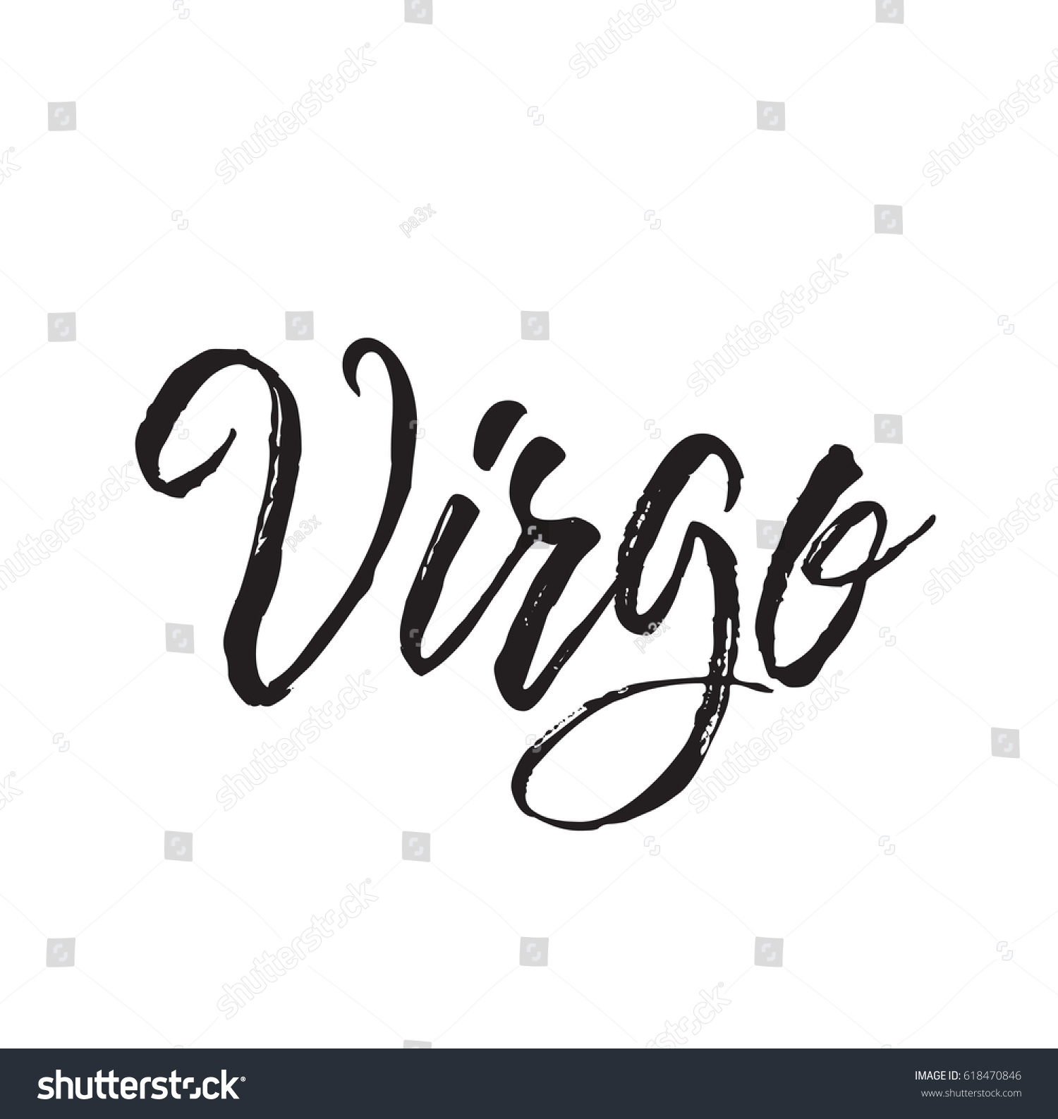 Virgo Text Design Vector Calligraphy Typography Stock Vector 618470846 ...