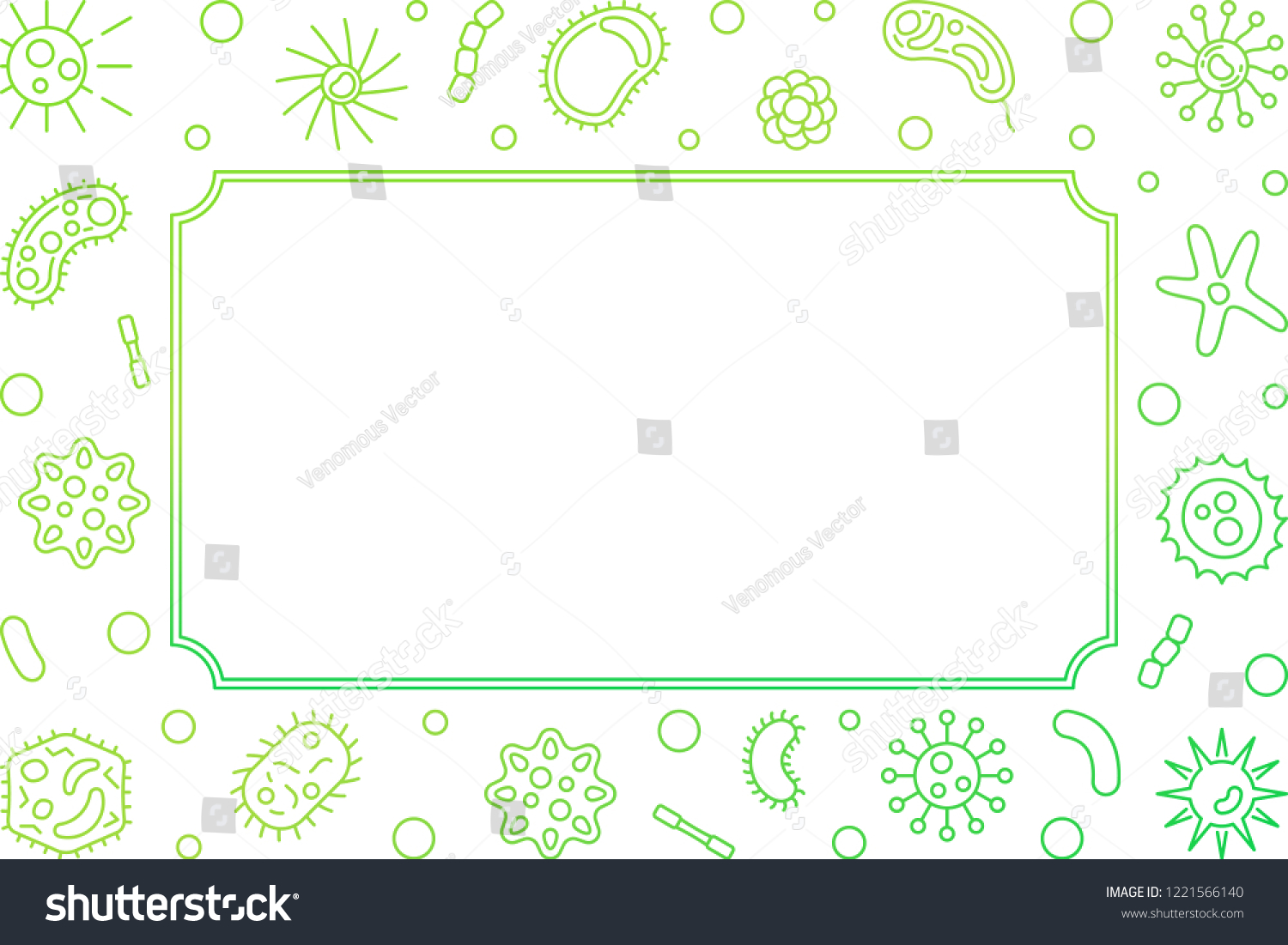 Virology Green Horizontal Frame Background Empty Stock Vector (Royalty ...