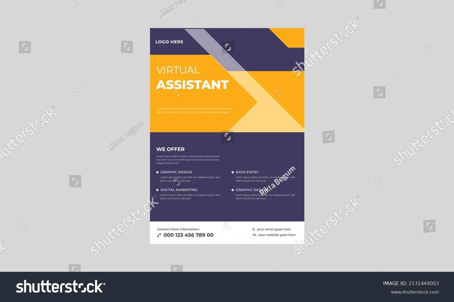 Virtual Assistant Service Flyer Template Artificial Stock Vector ... Virtual Assistant Service Flyer Template Artificial Stock Vector ...