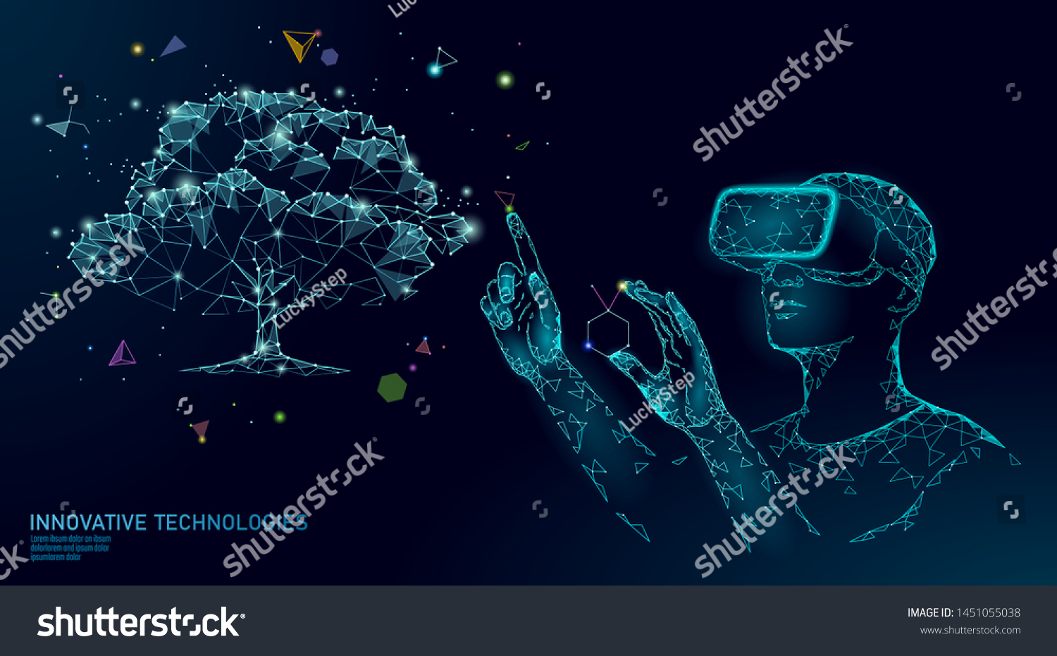 Virtual Digital Biotechnology Tree Engineering Concept Stock Vector ...