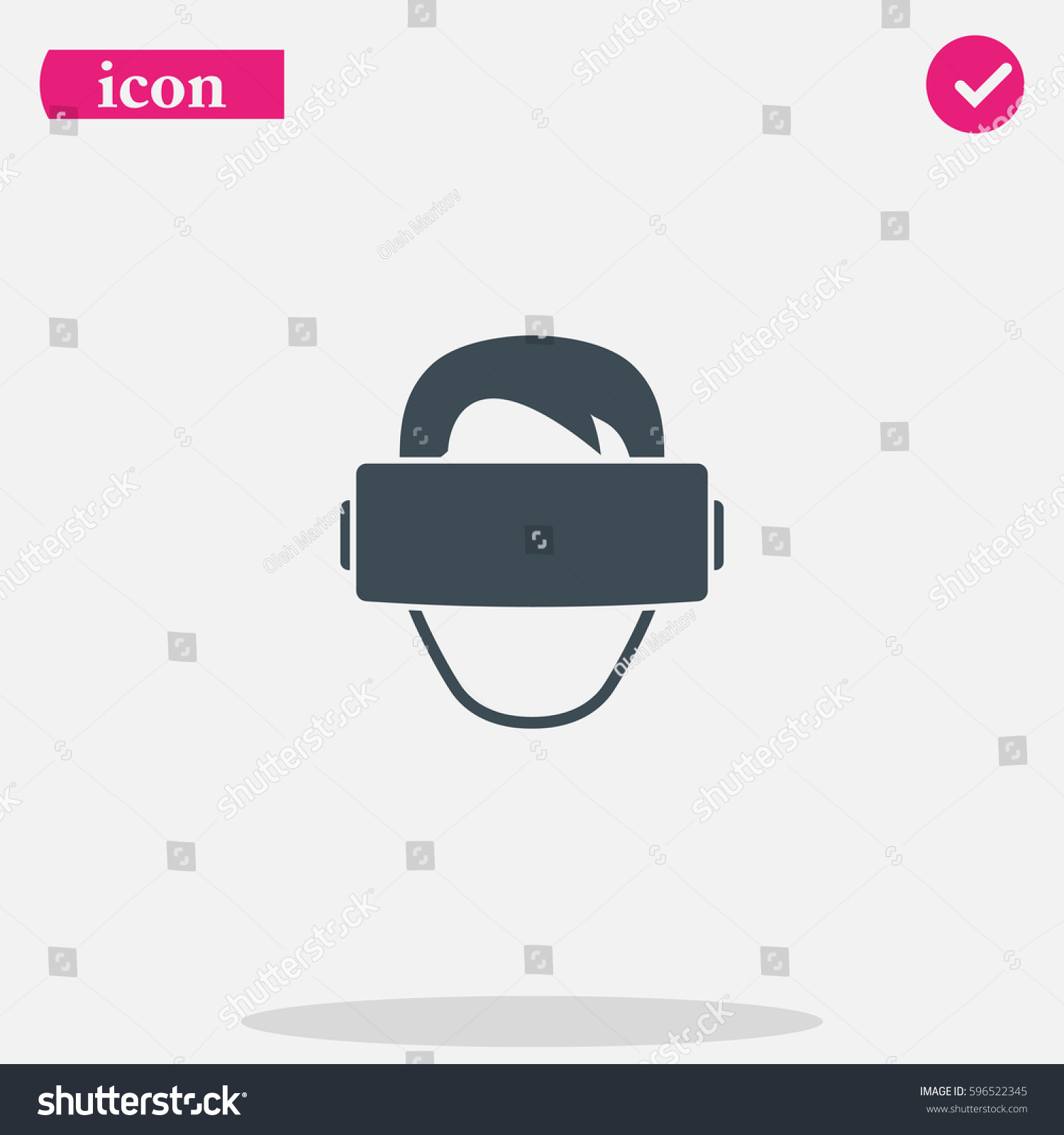 Virtual Reality Headset Icon Simple Flat Stock Vector 596522345 ...