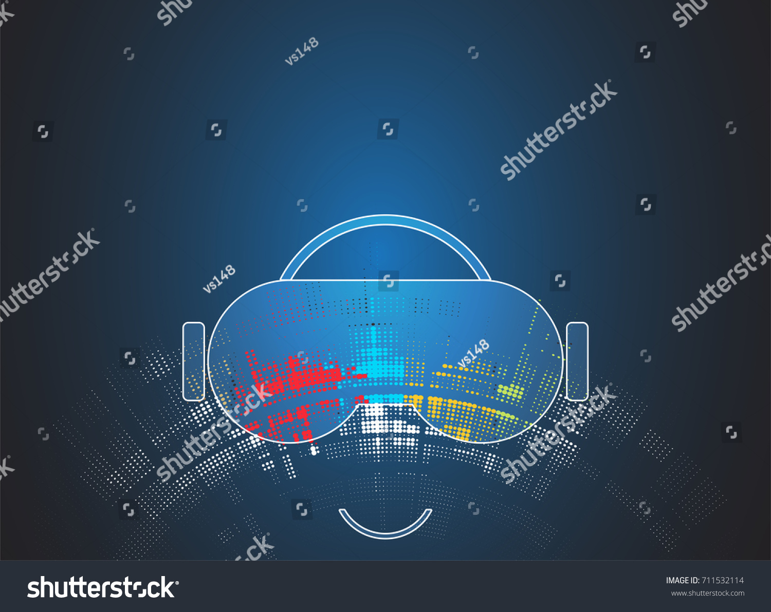 Virtual Reality Life Future Technology Background Stock Vector (Royalty ...