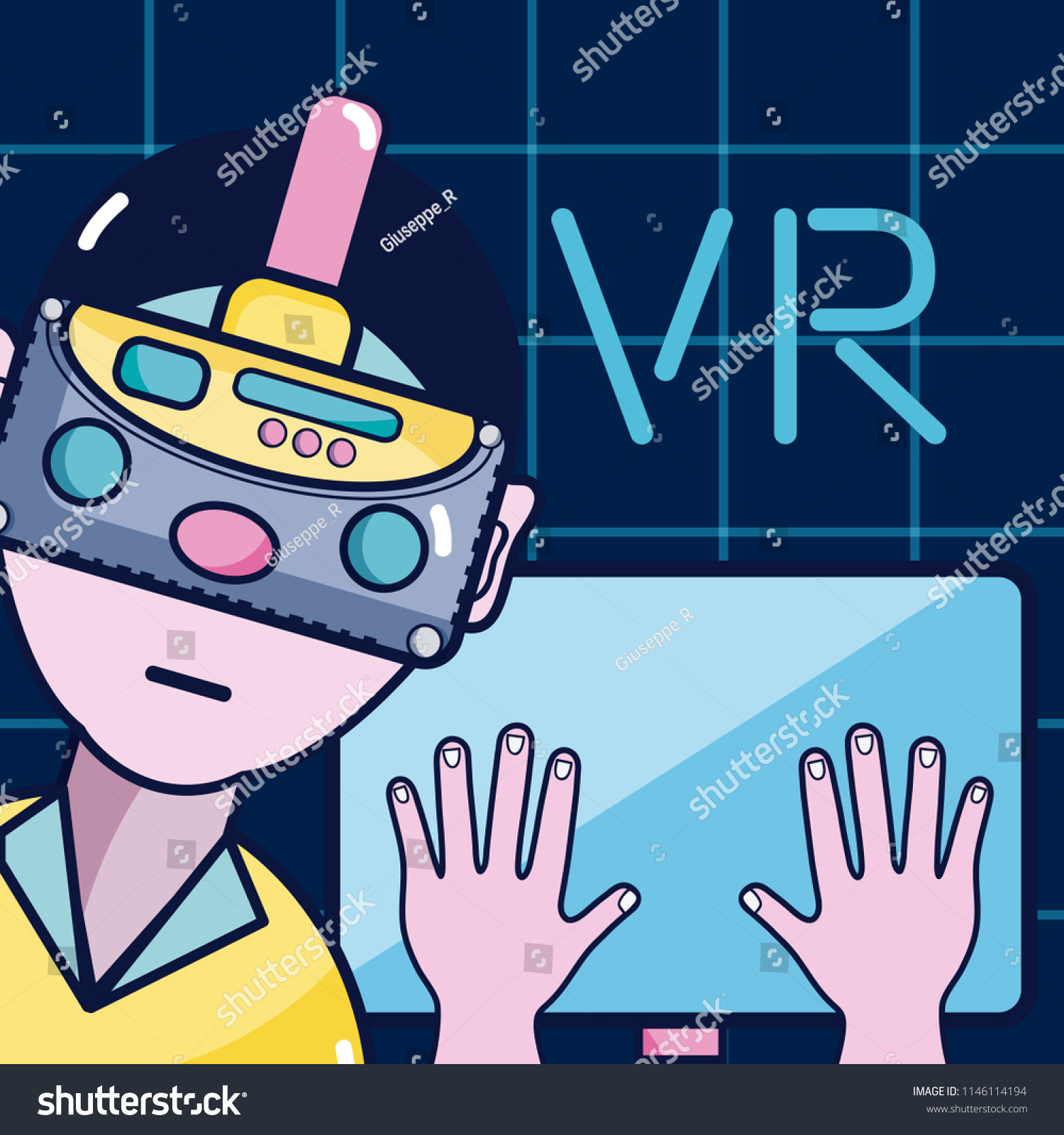 Virtual Reality Technology Cartoons Stock Vector (Royalty Free ...