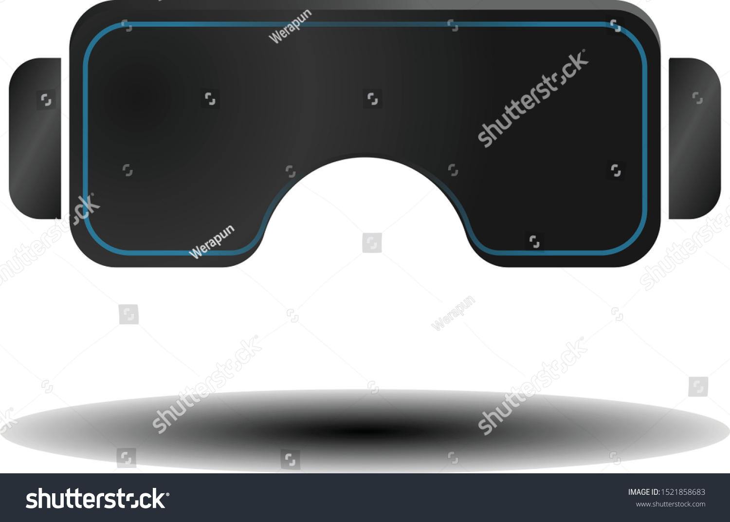Virtual Reality Vr Icon Blue Border Stock Vector (Royalty Free ...