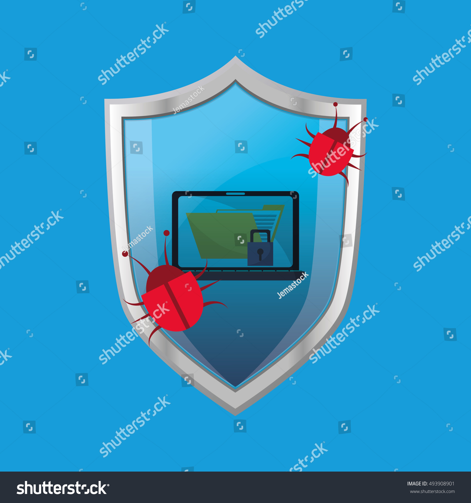 Virtual Security System Icons Image Stock Vector (Royalty Free ...